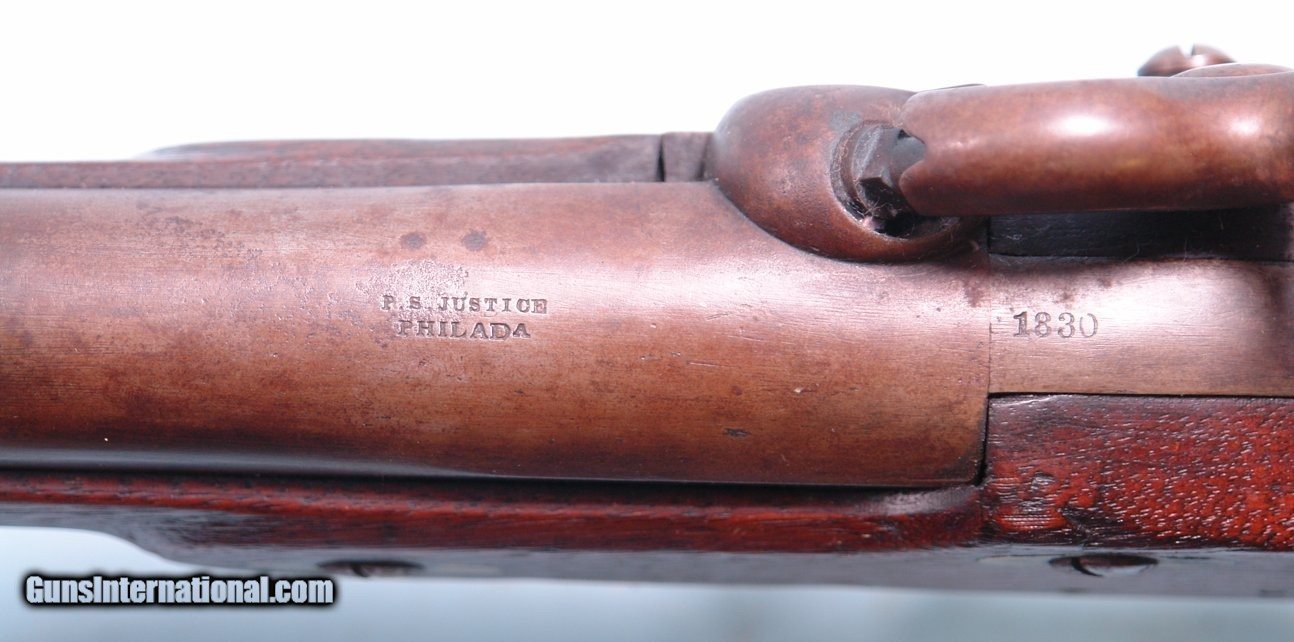 EXCEPTIONAL CIVIL WAR P.S. JUSTICE TYPE 3 BRASS MOUNTED PERCUSSION .69 ...