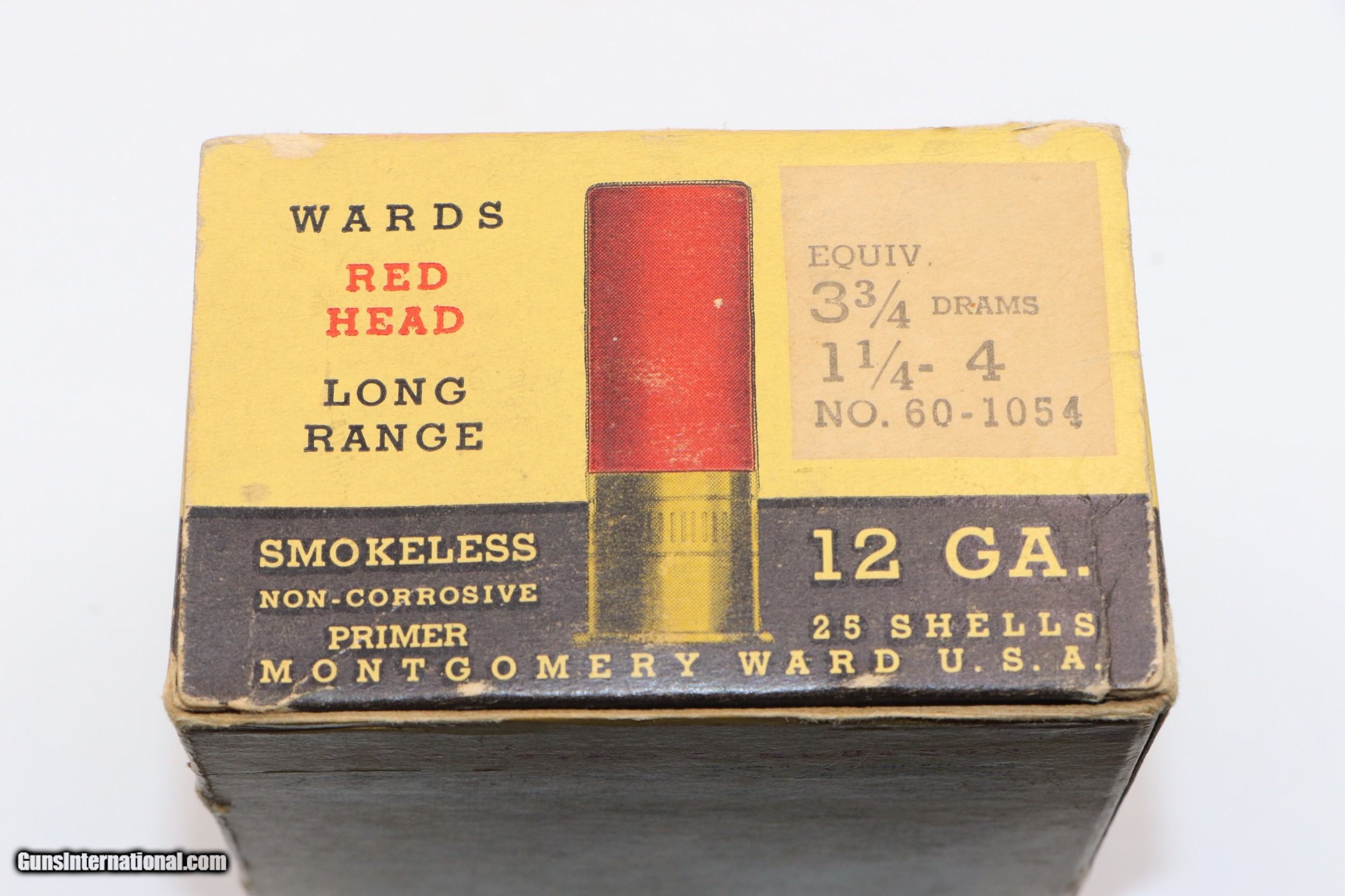 Wards Red Head 12 Ga. Long Range Shot Shells - Full Correct Box