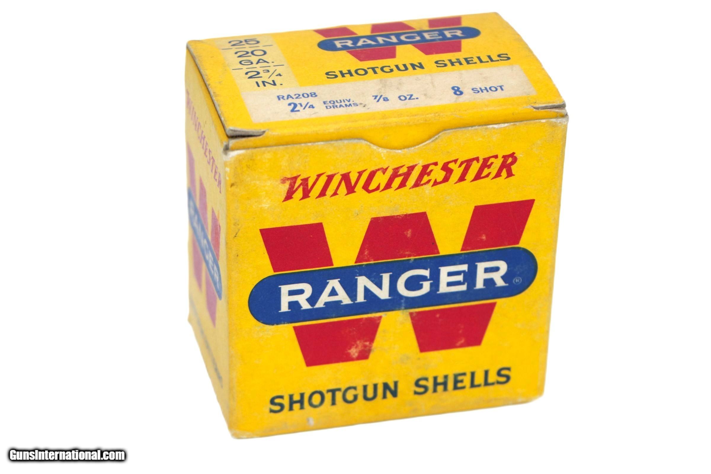 Winchester Ranger 20 Gauge Size 8 Shot Shells - 25 rounds