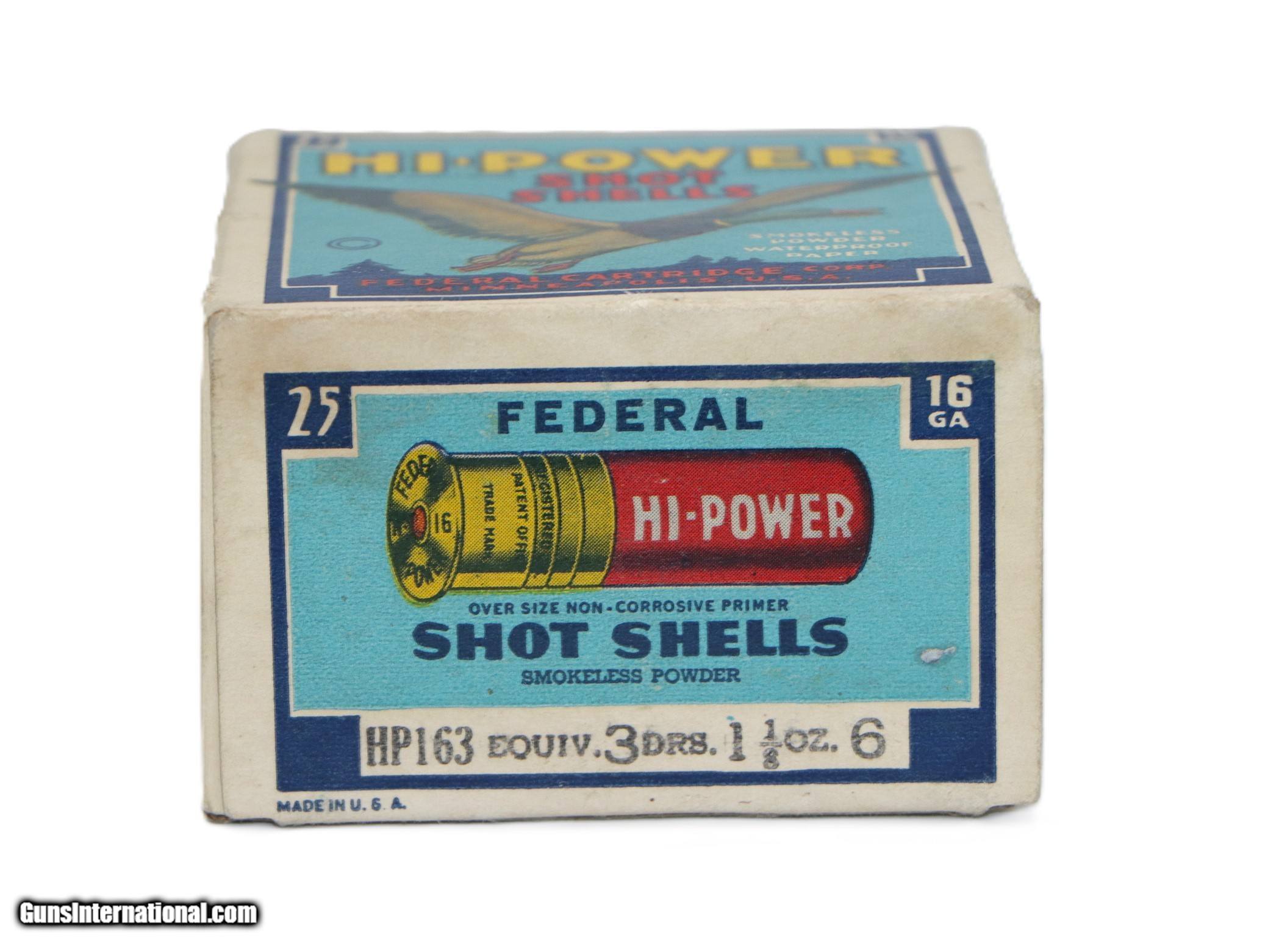 Federal Hi-Power 16 Ga. Shot Shells - 25 Rounds