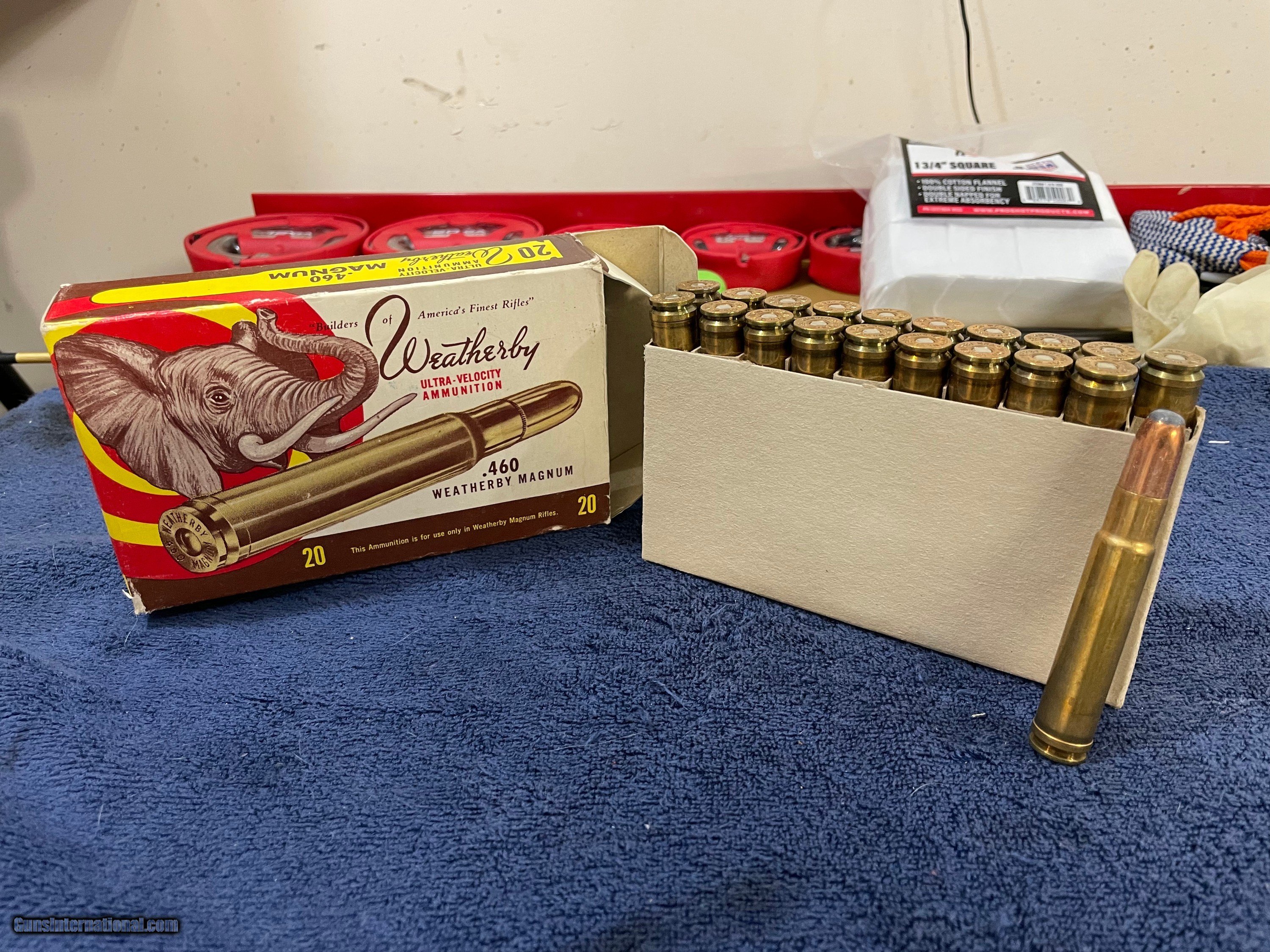 Weatherby .460 500gr Soft Point Ammo in Vintage Elephant Boxes