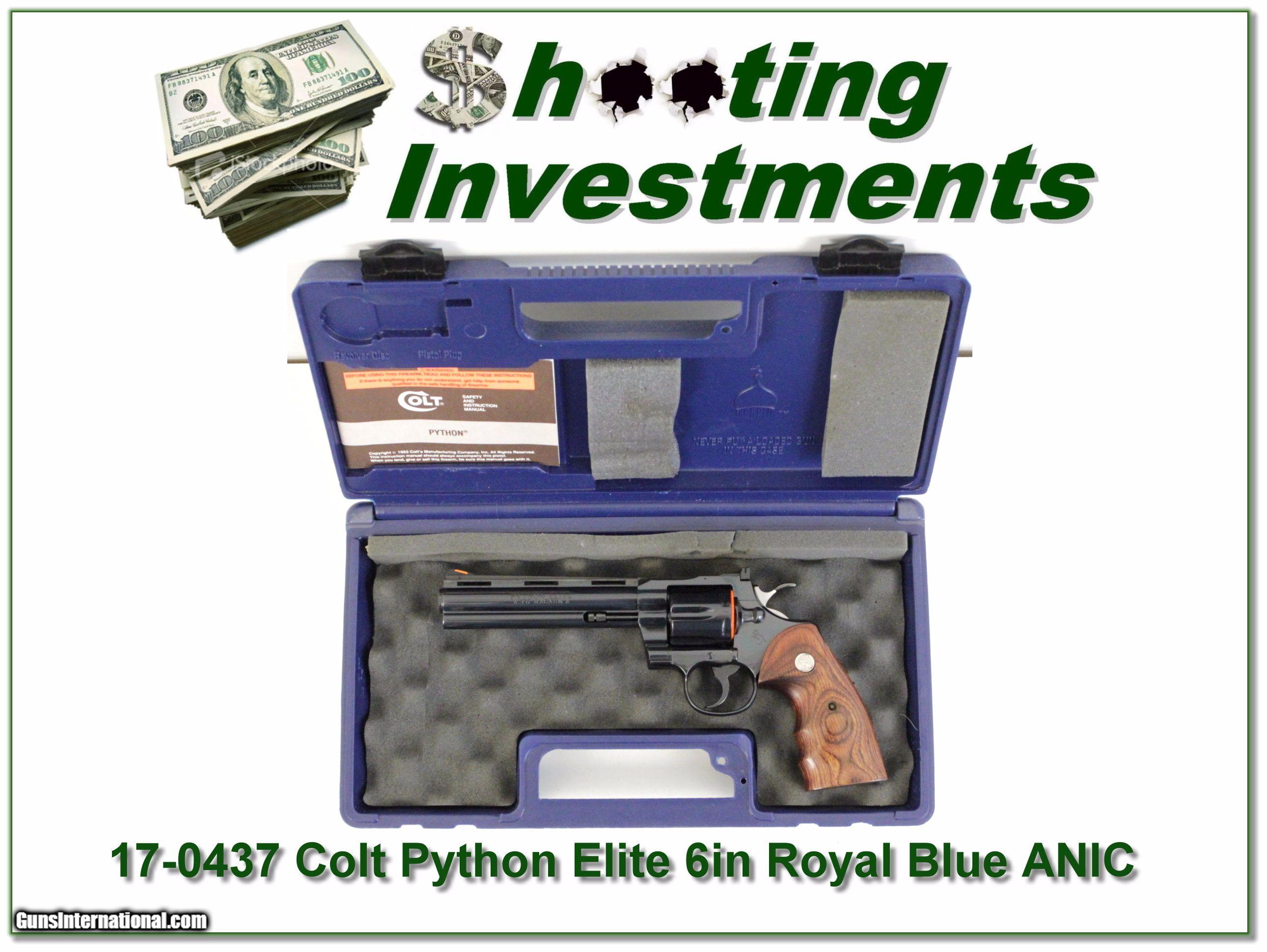 Colt Python Elite Custom Shop 6in Royal Blue NIC