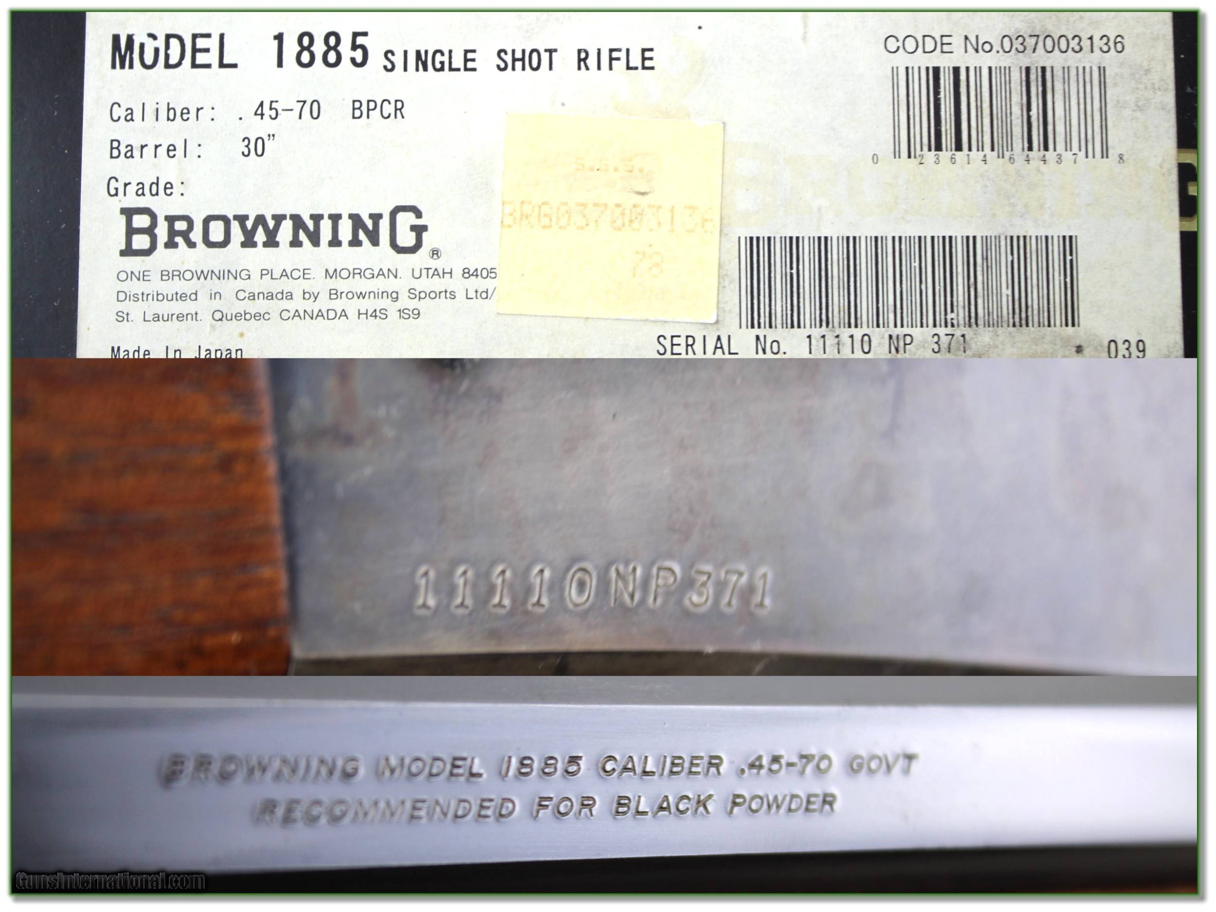 Browning 1885 45-70 BPCR 30in, case colored in box