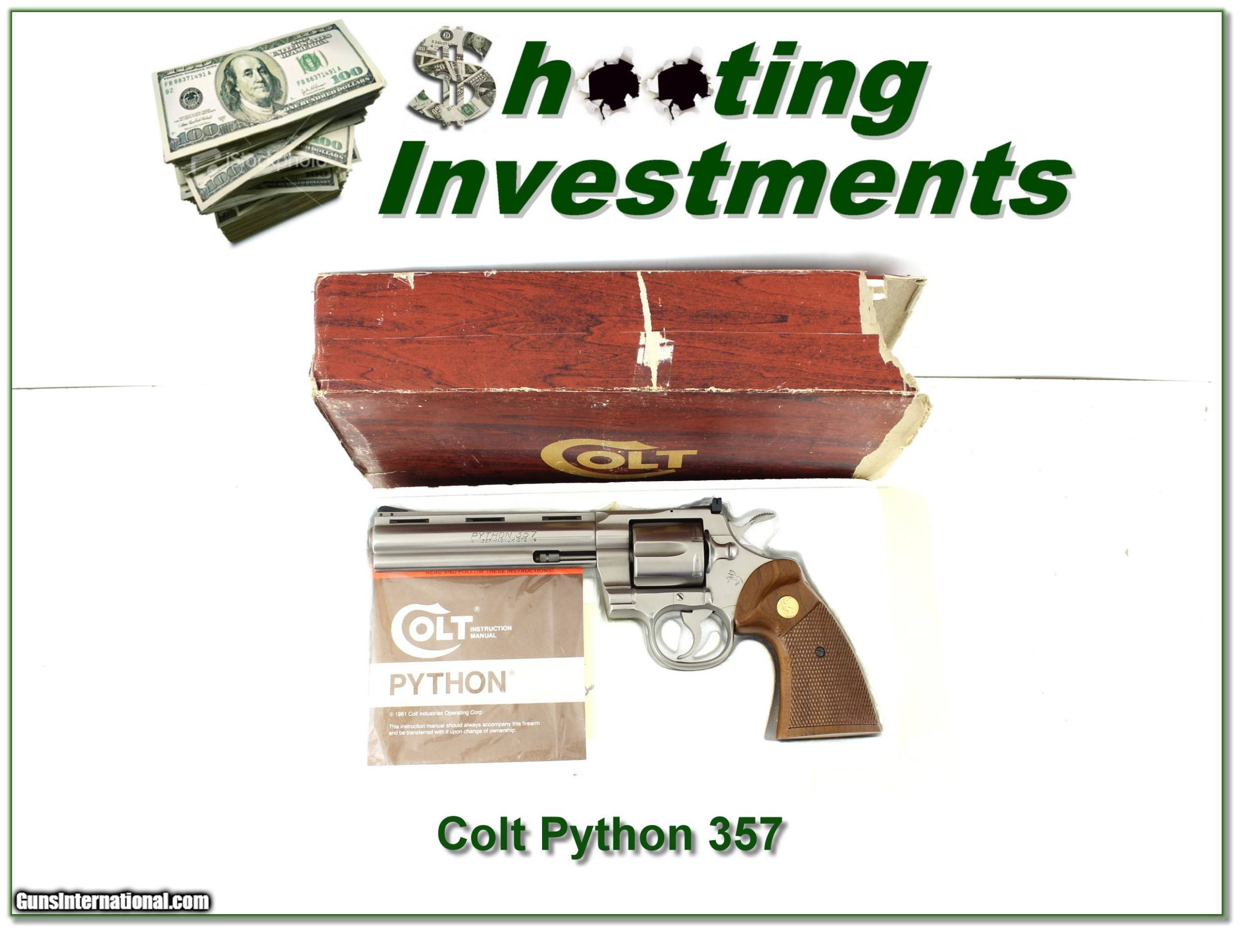 Colt Python 6in Nickle Custom Shop gun collector!