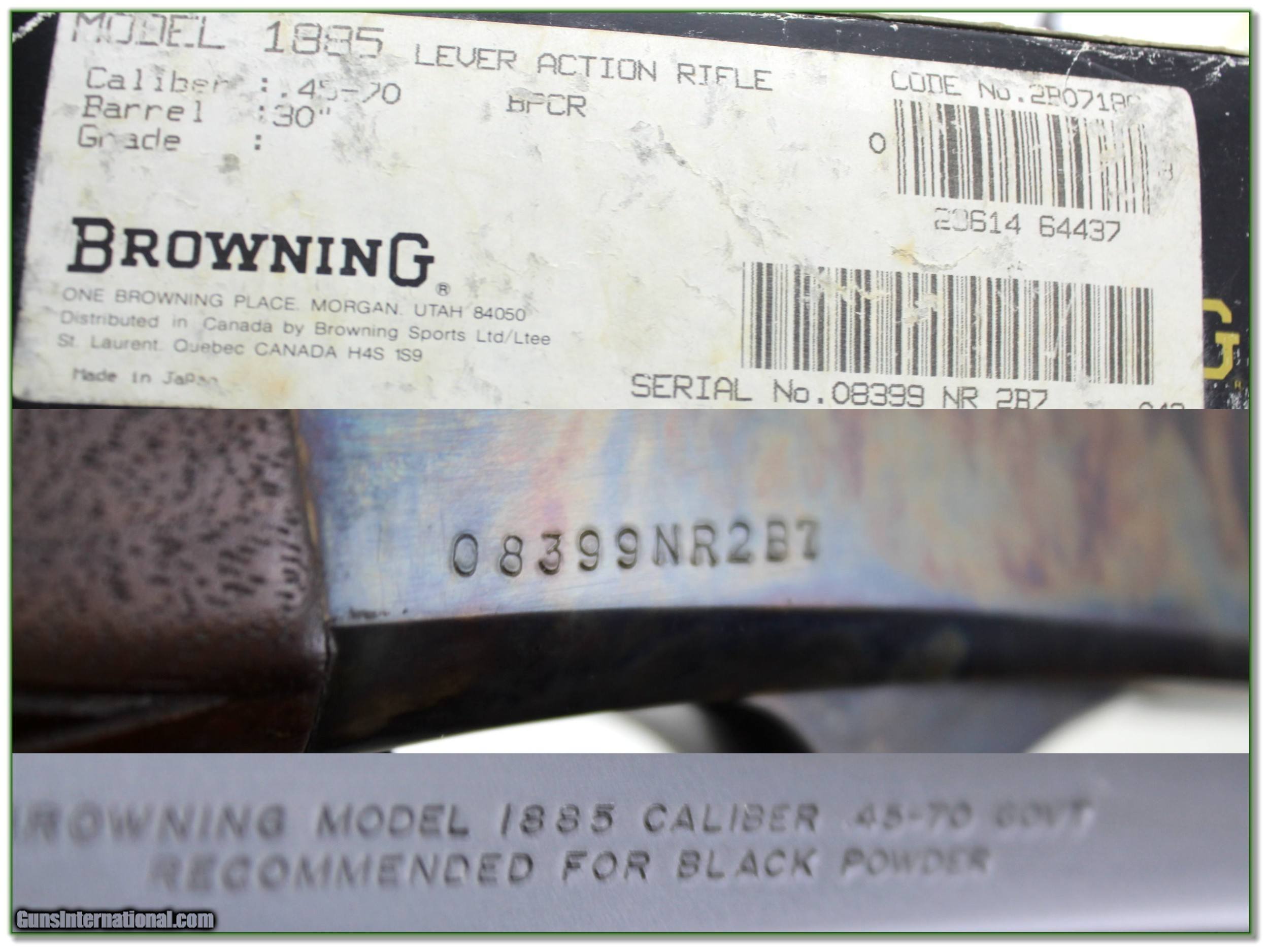 Browning 1885 45-70 BPCR 30in, case colored unfired in box!