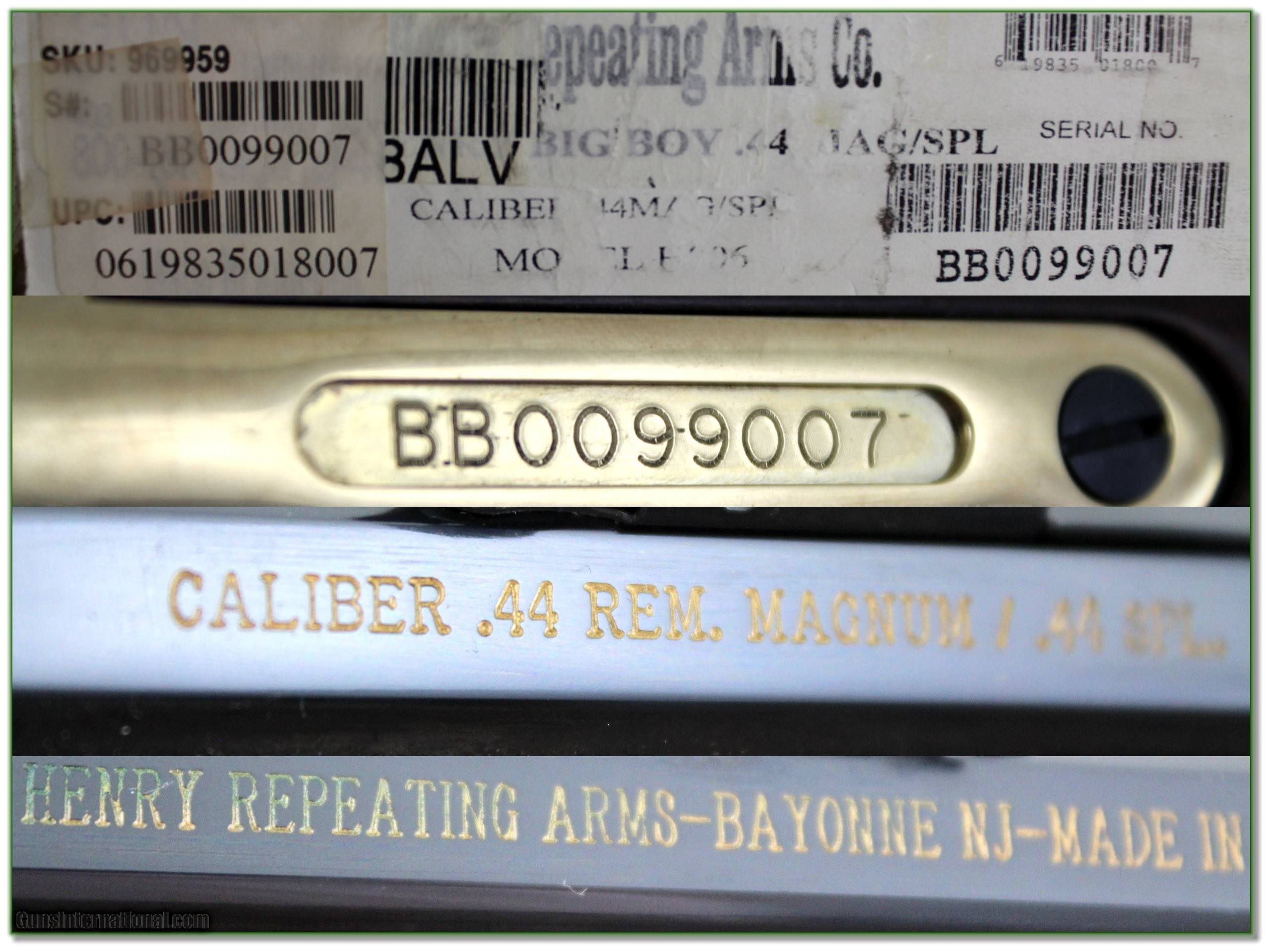 Henry Golden Boy 44 Mag 20in Octagonal unfired in box