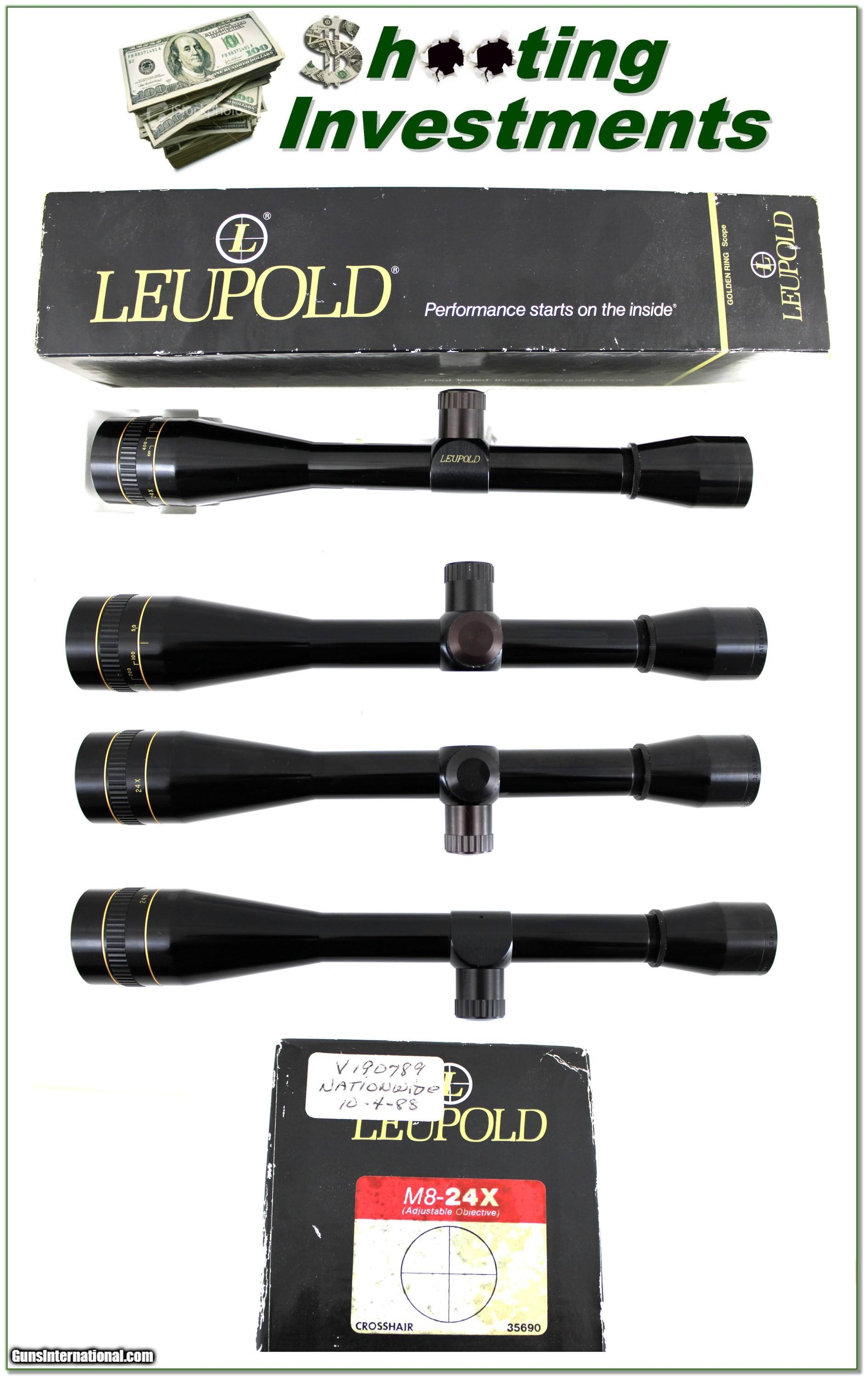 Vintage GLOSS Leupold M8 24X Gloss Varmint rifle scope w/ AO like new ...