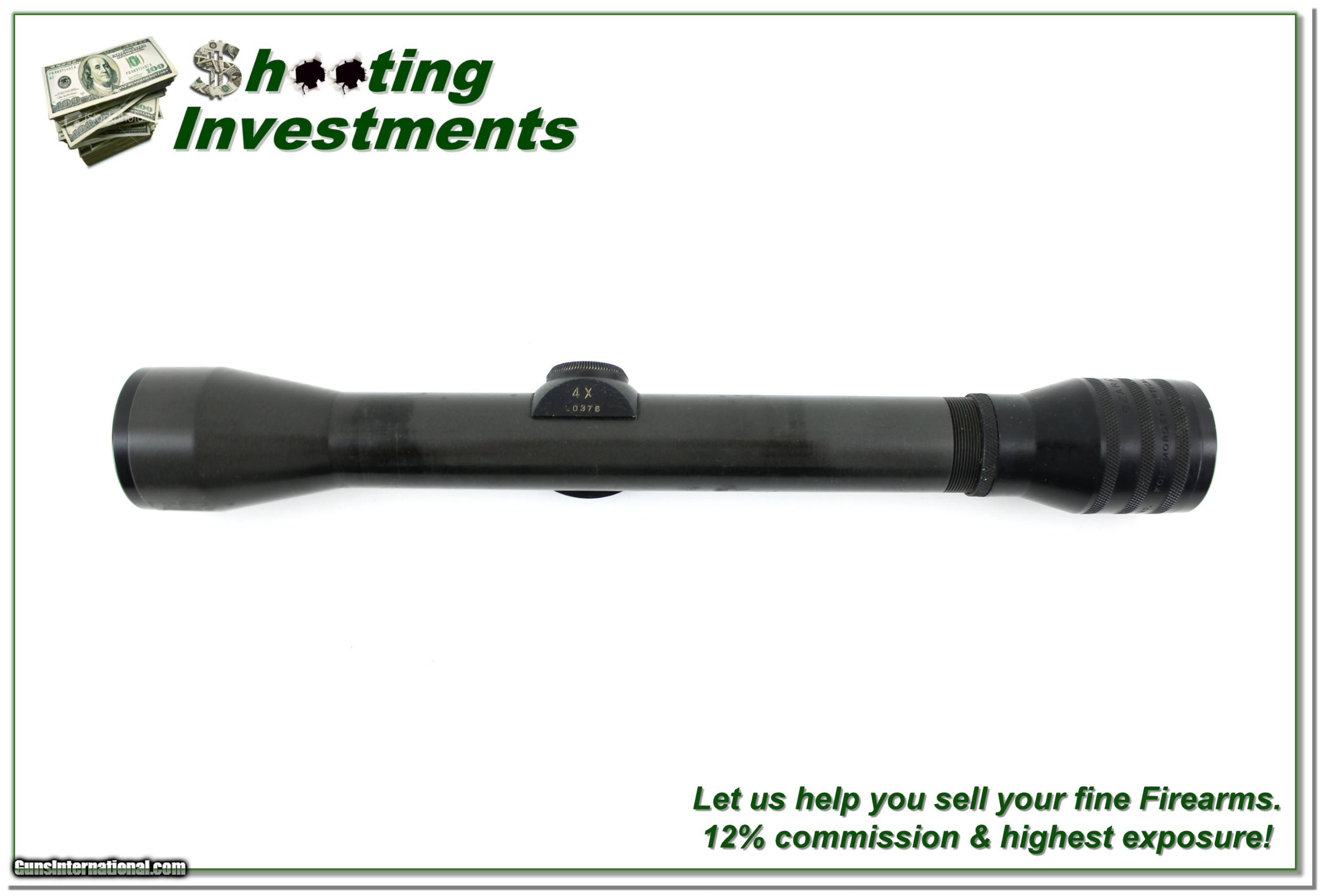 Vintage Kollmorgen Bear Cub 4x Rifle Scope USA Matte Gray Fine Reticle