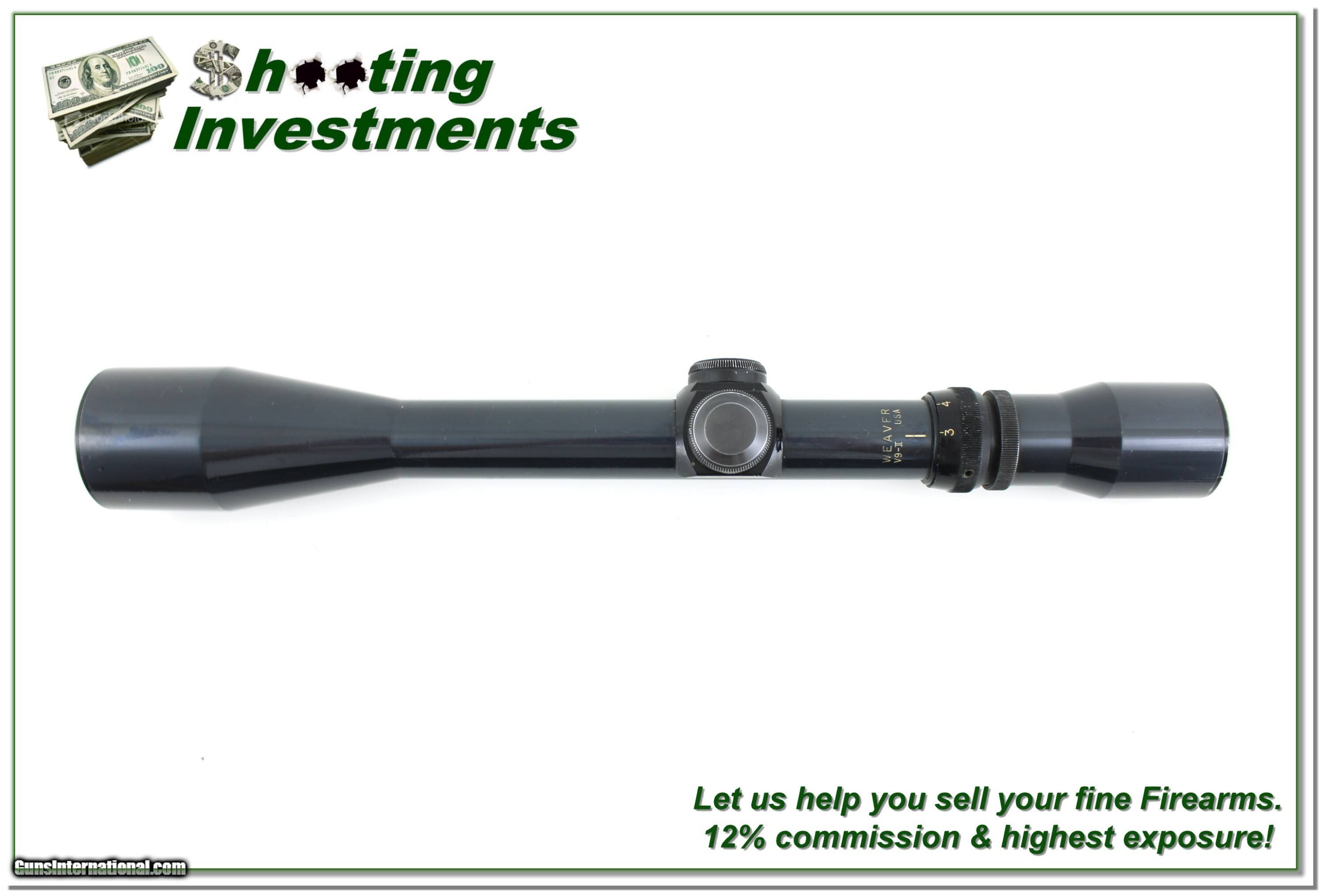 Vintage Weaver V9-II Steel 3-9 Rifle Scope USA w Duplex Reticle