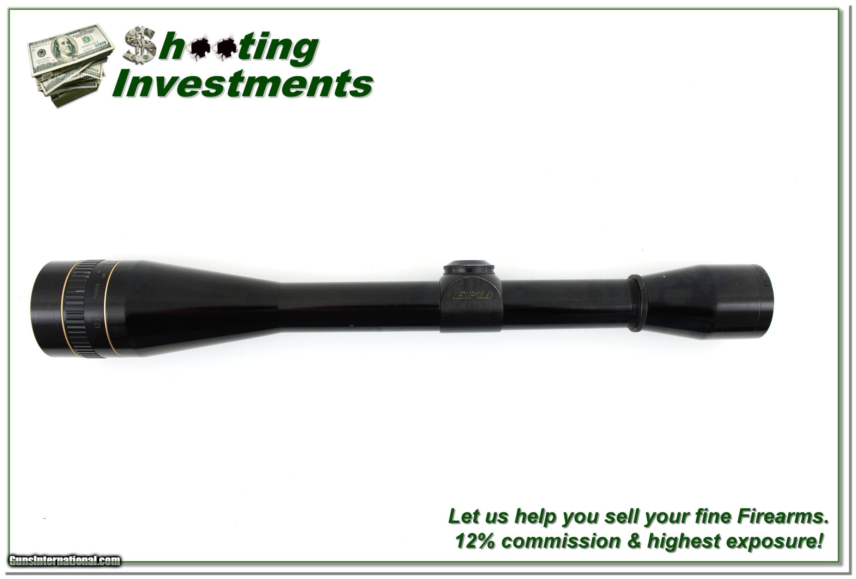 Vintage Leupold 12X GLOSS Varmint rifle scope w/ AO for sale