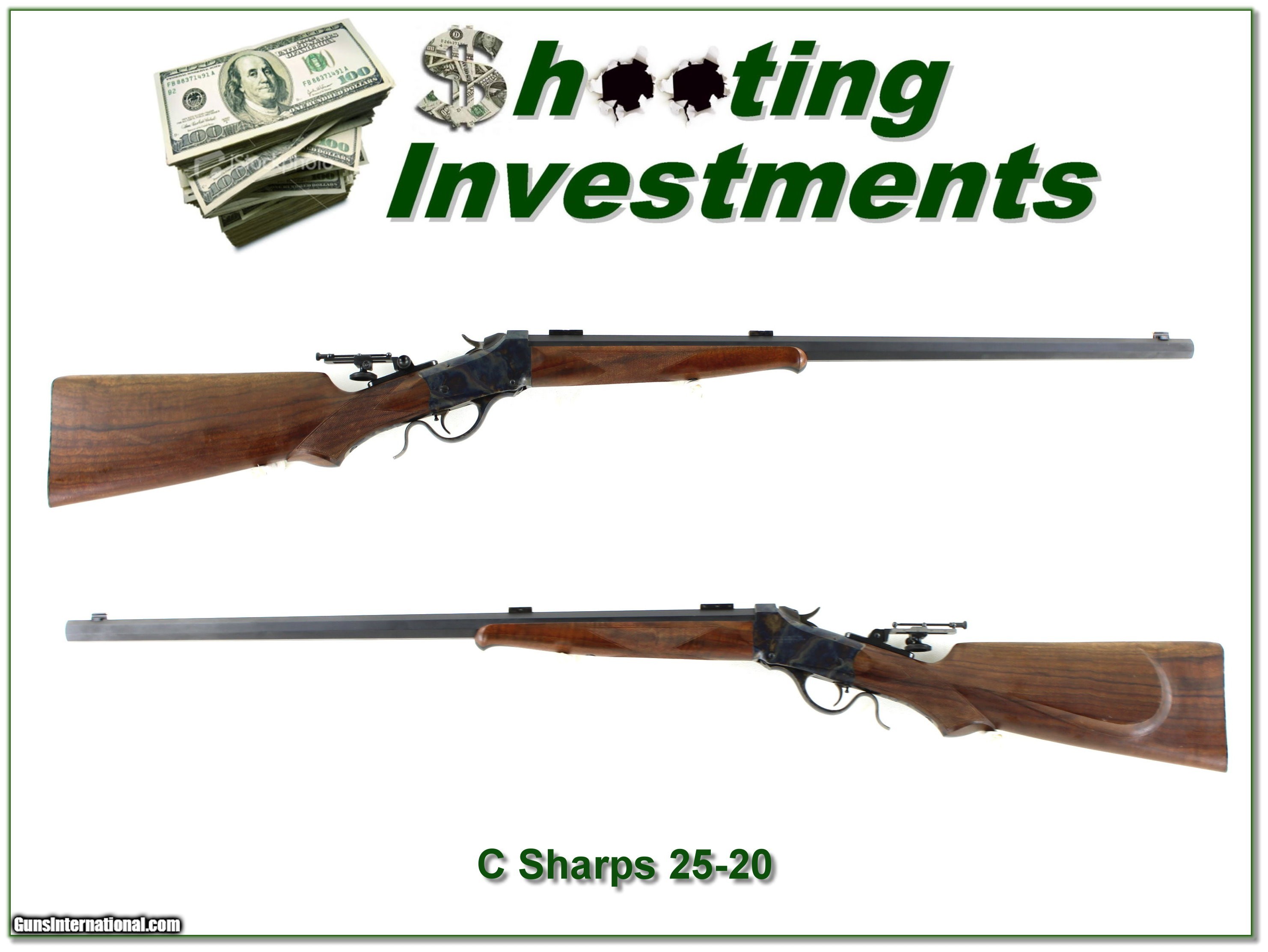 C Sharps “Old Reliable” in 25-20 unfired XX Wood! for sale