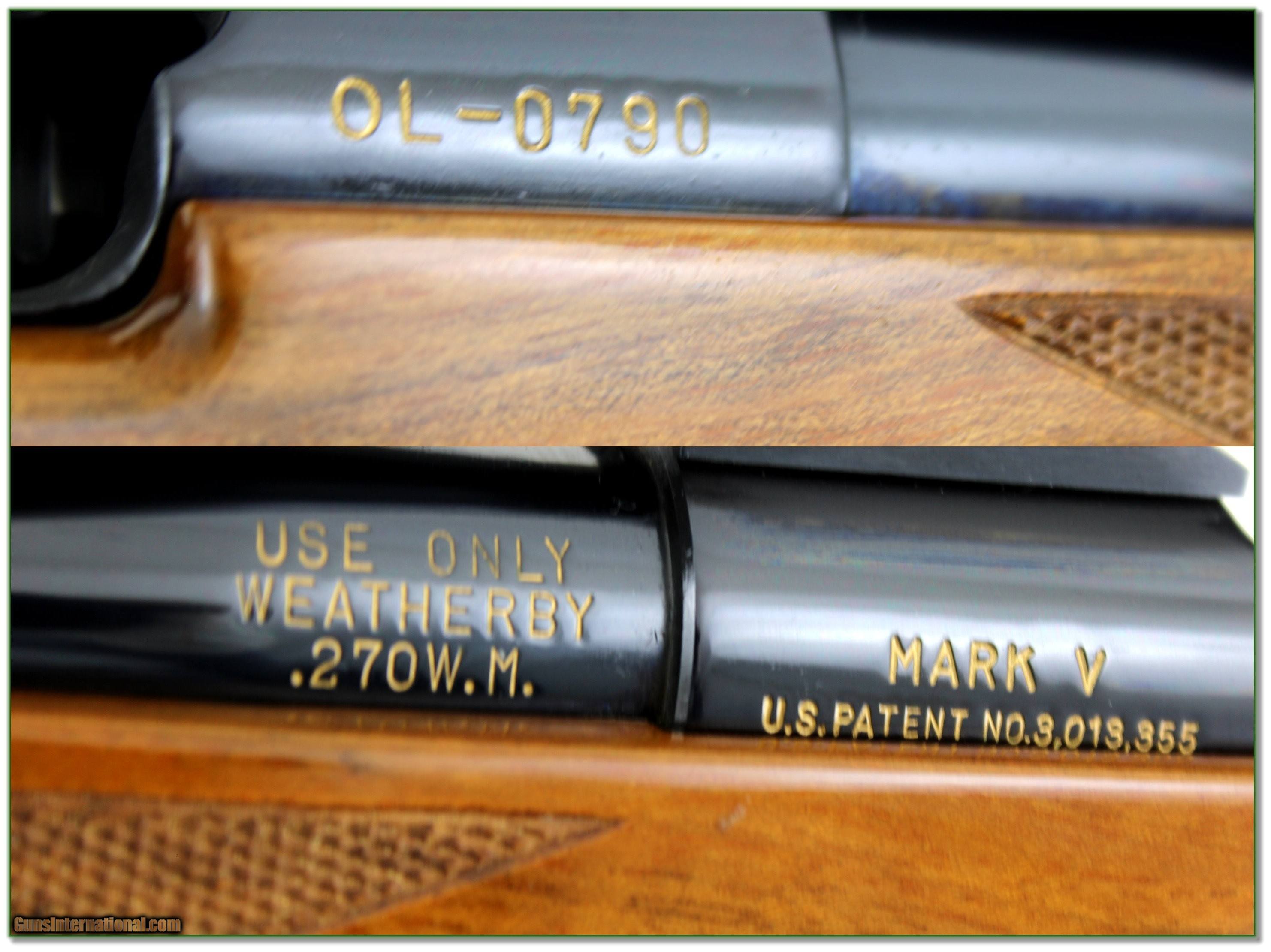 Weatherby Mark V 270 Wby Mag Olympic Commemorative NEW w/ Scope 24” for ...