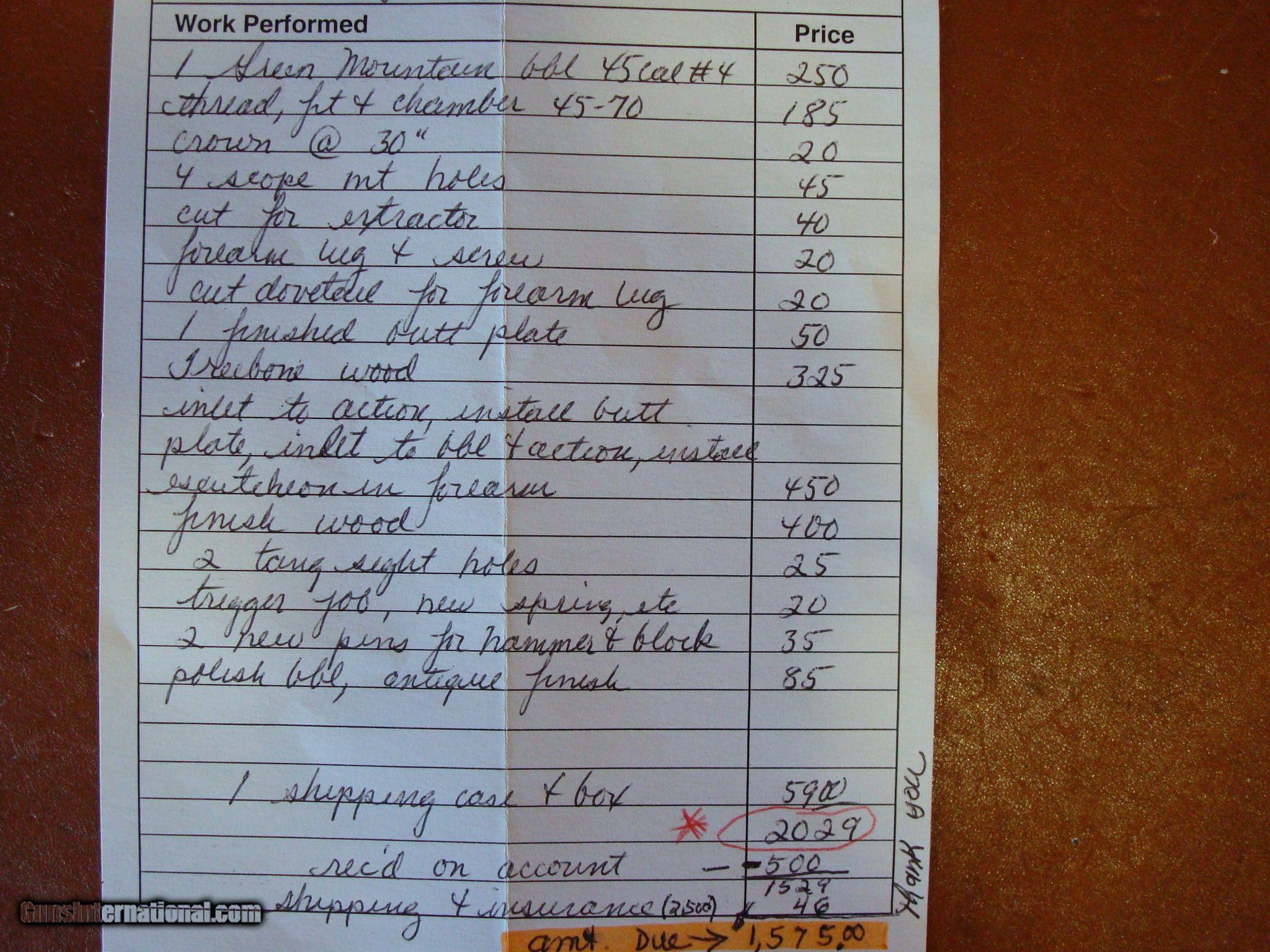 Custom 45-70 Rolling Block Buffalo Rifle by John King, Kila, Montana ...