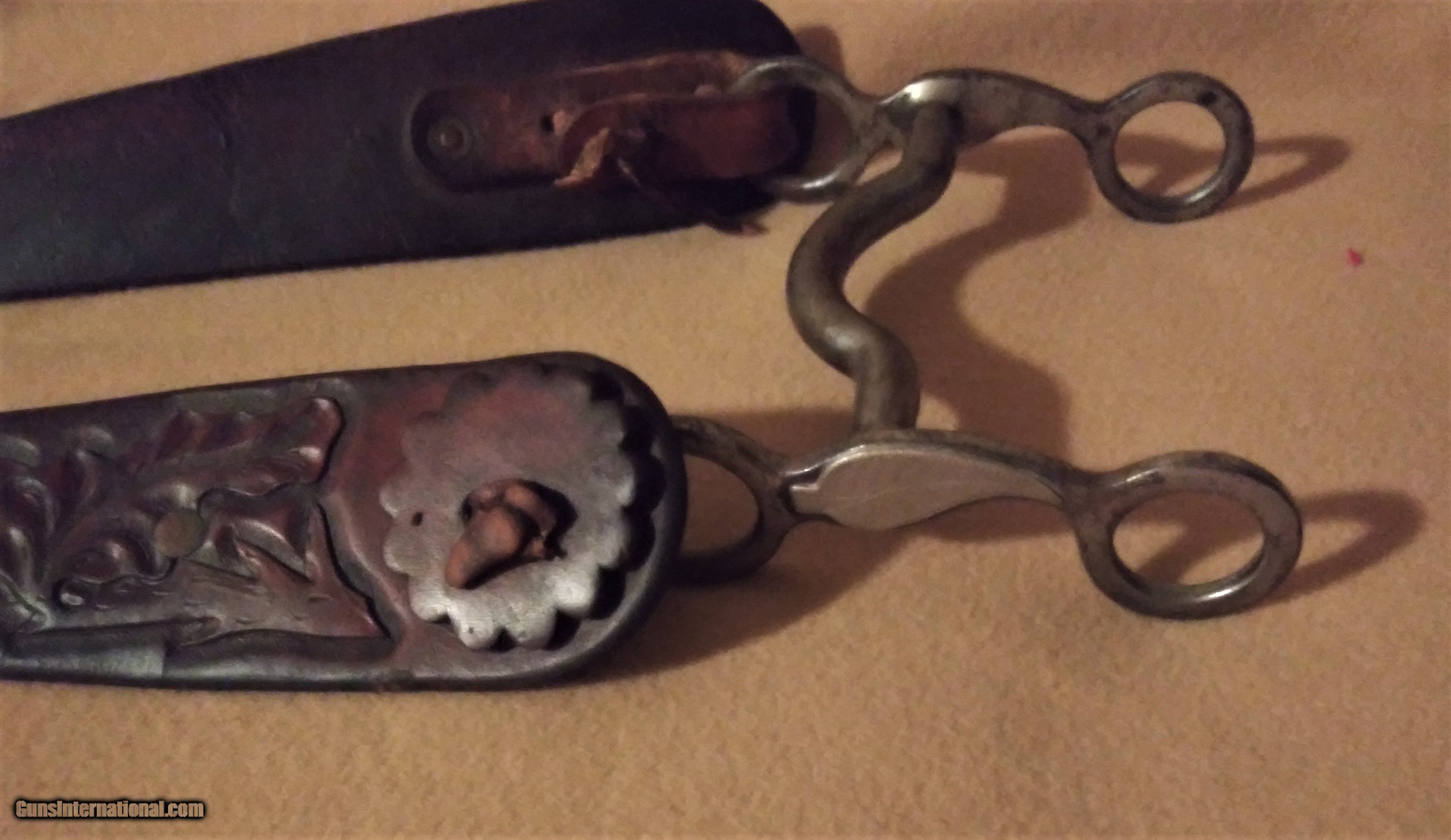 Vintage Kelly Bit with Hand Tooled Texas Style Bridle