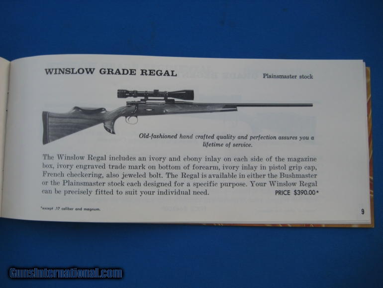 Winslow Rifle Catalog Original Vintage