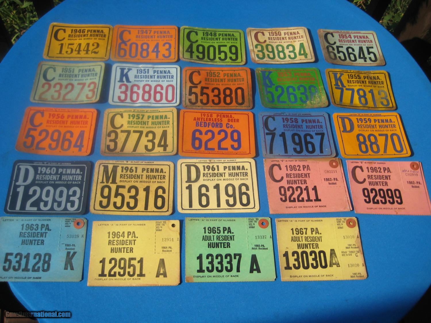 Pennsylvania Hunting Licenses 1946-1967 (24 Licenses)