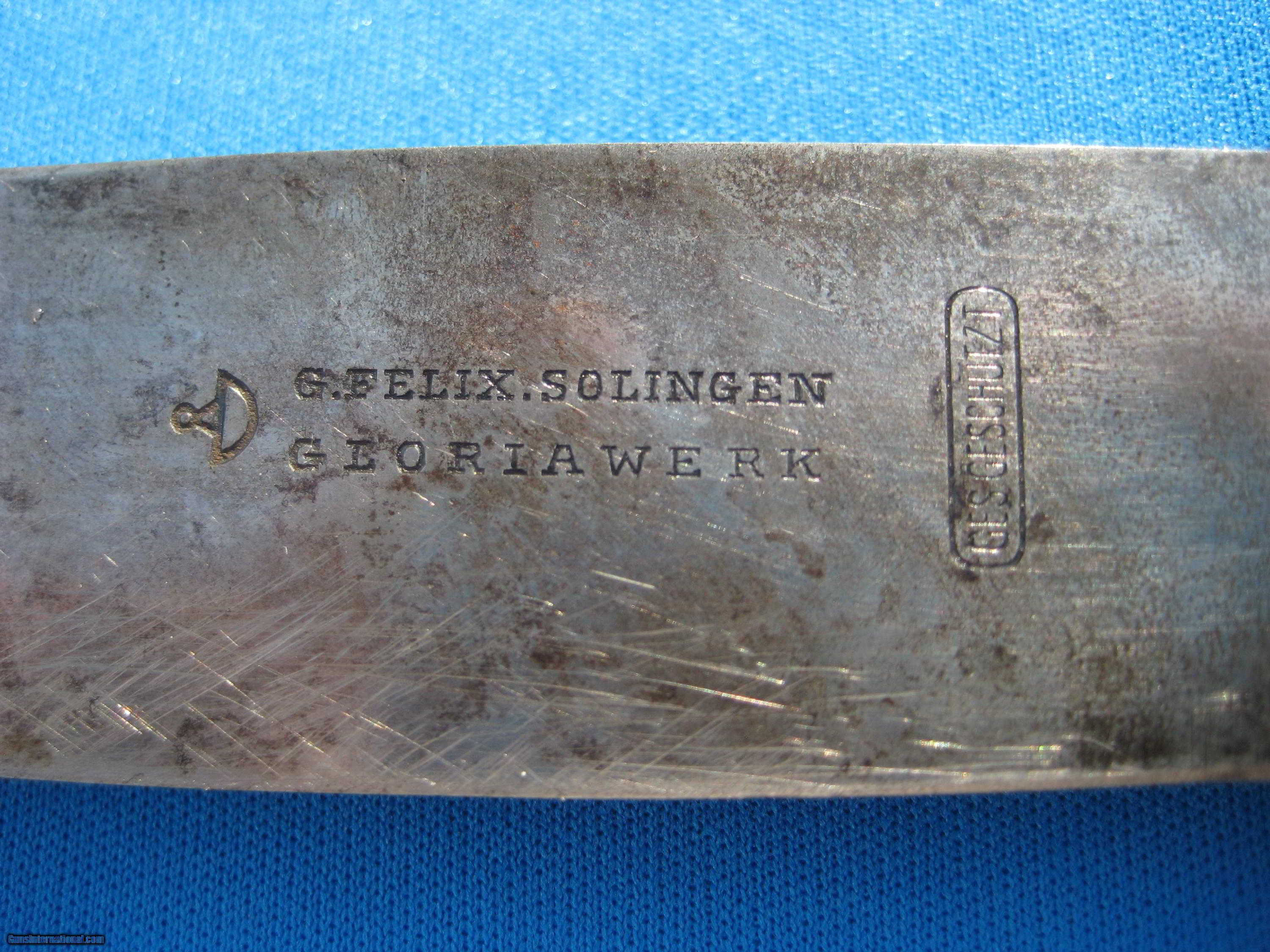 German WW2 Nazi Hitler Youth Knife w/Scabbard G. Felix Gloriawerk Solingen