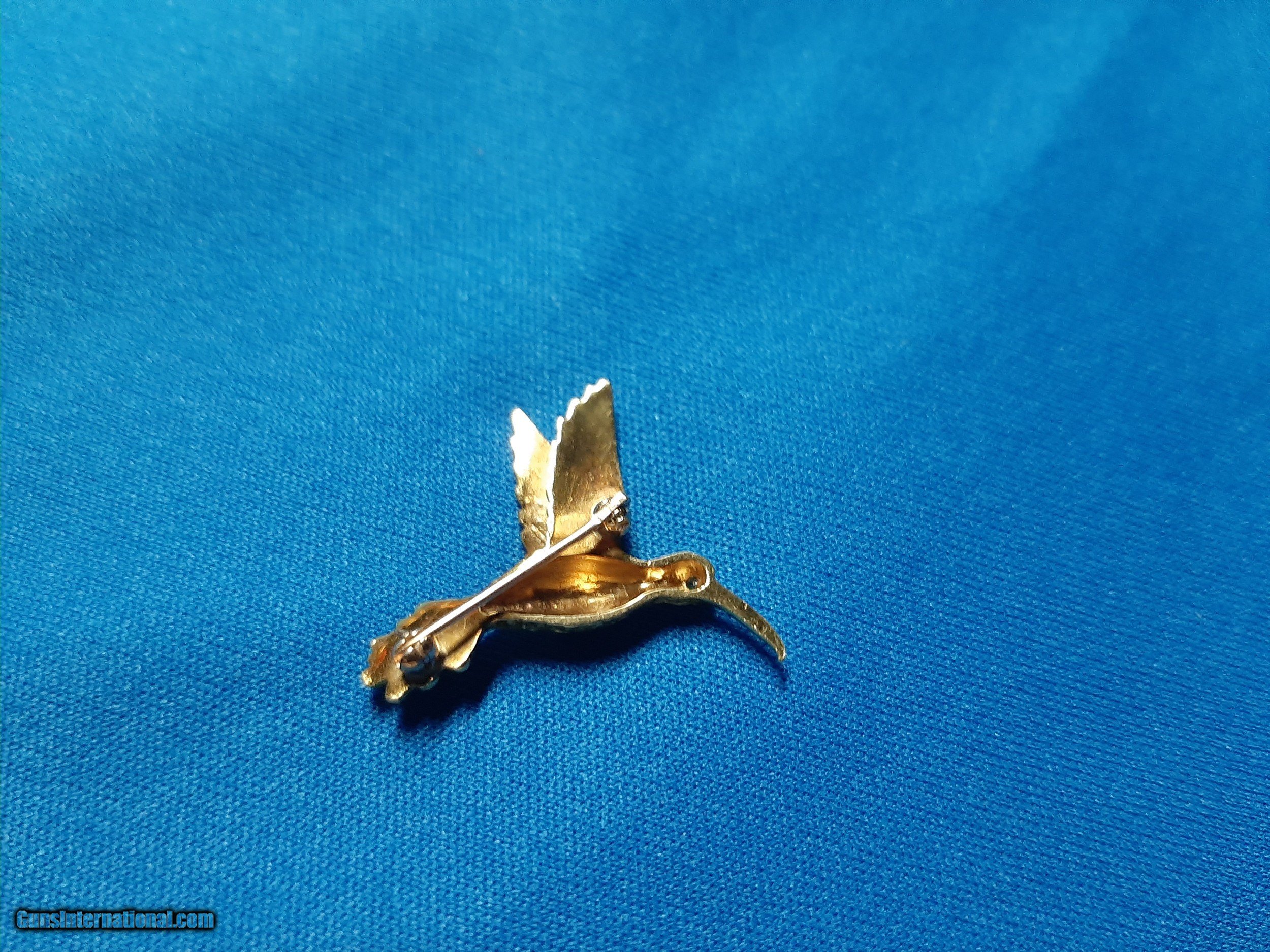 Vintage Hummingbird Pin 18K Gold