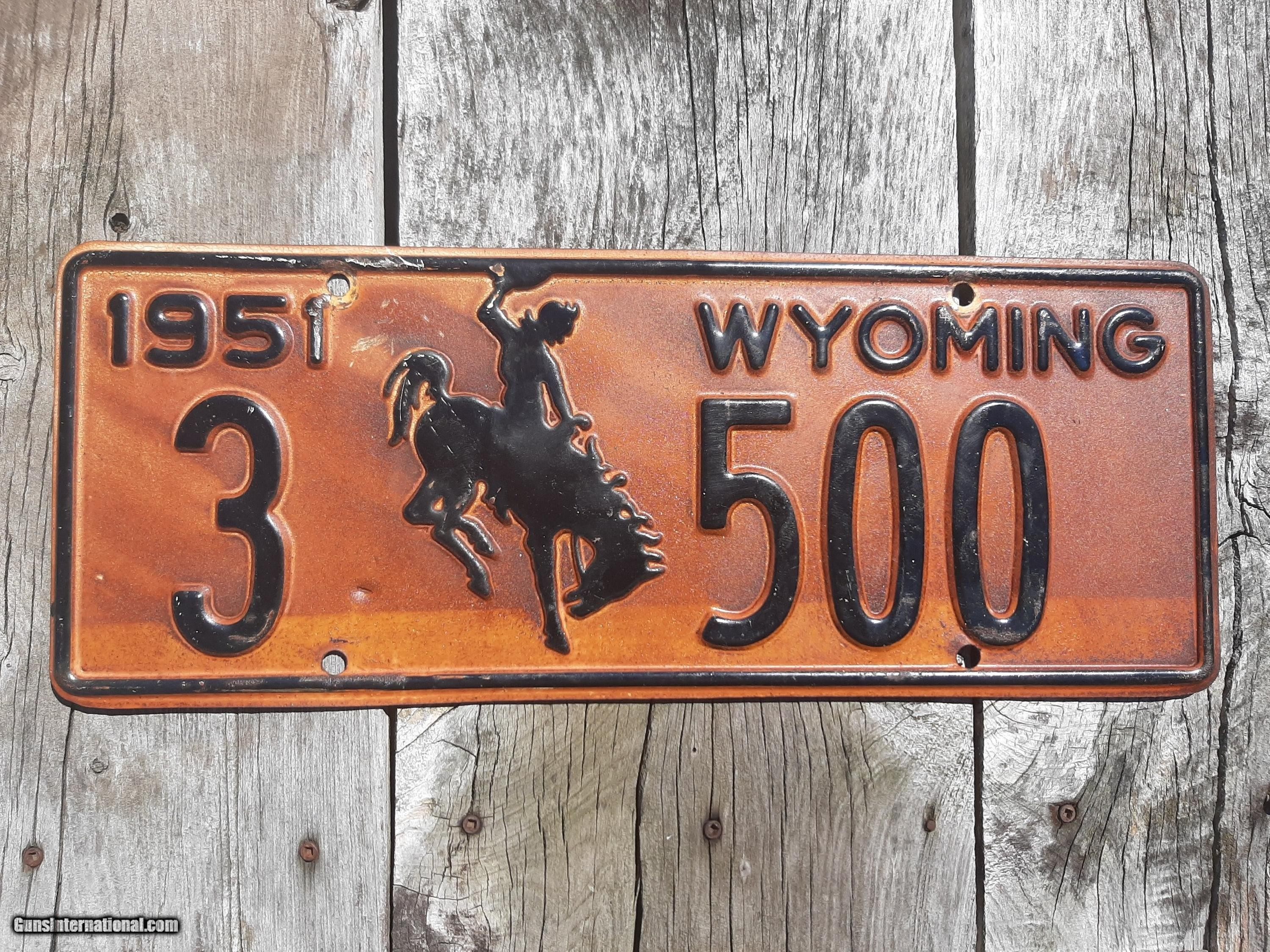Wyoming 1951 License Plates