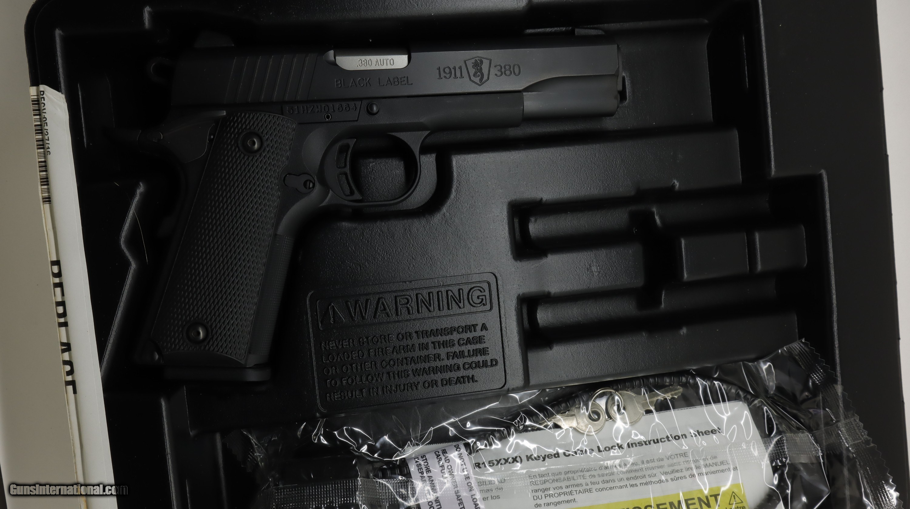 Browning 1911-380 Black Label Full Size 380 ACP, Factory Demo #051904492