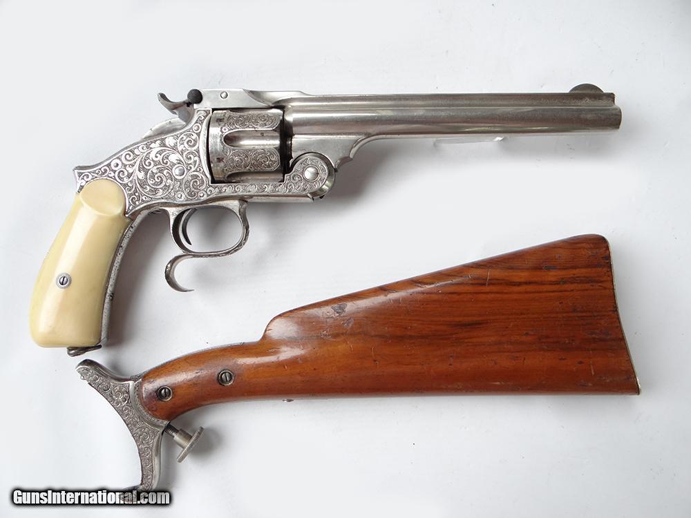 Engraved & Stocked 1879 'Orbea Hermanos' Smith &Wesson .44 Rus.Type ...