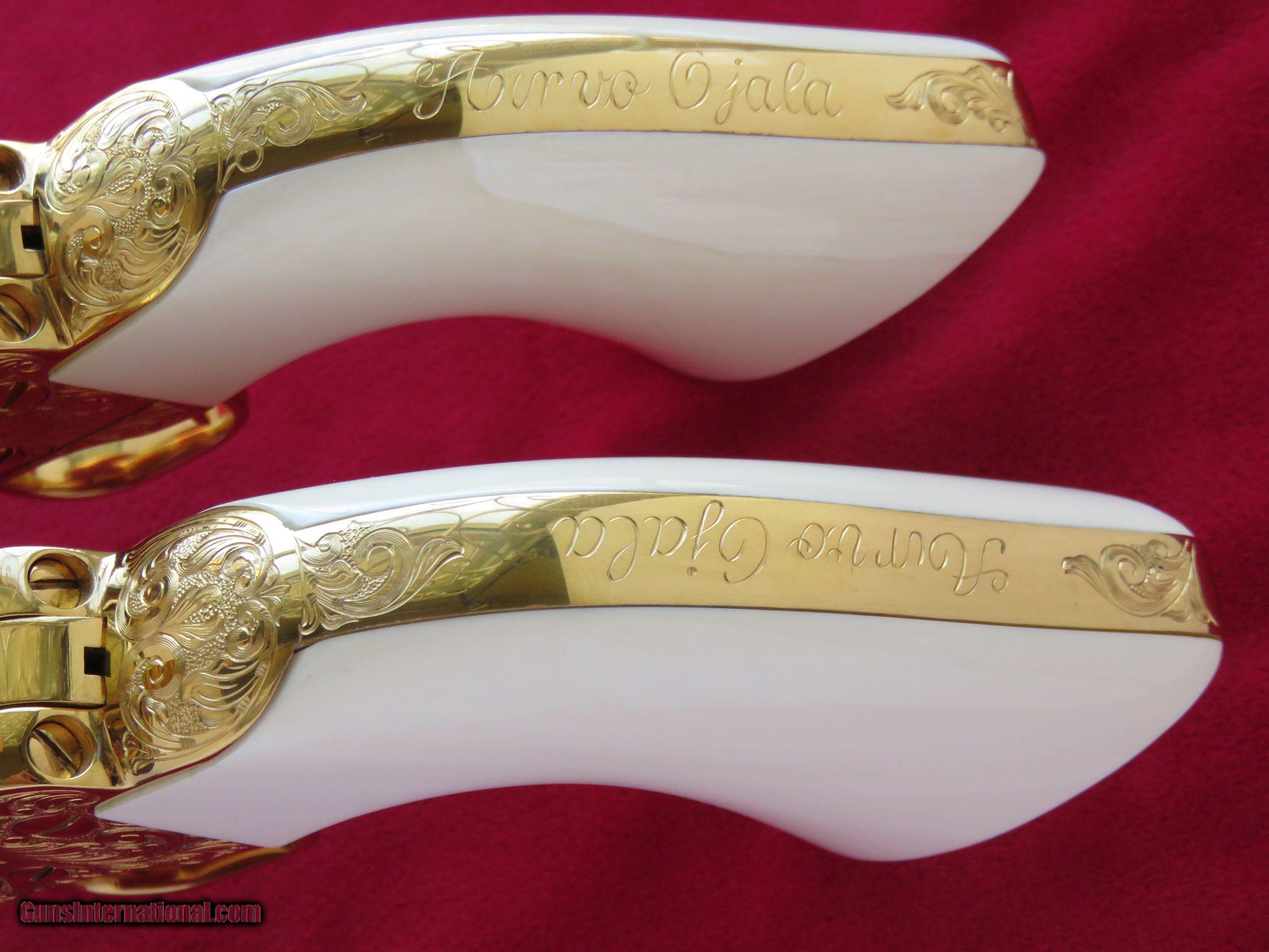 Arvo Ojala Colt 45's, Pair of 4 3/4 Inch Barrel, Ivory Fitted, Gold ...