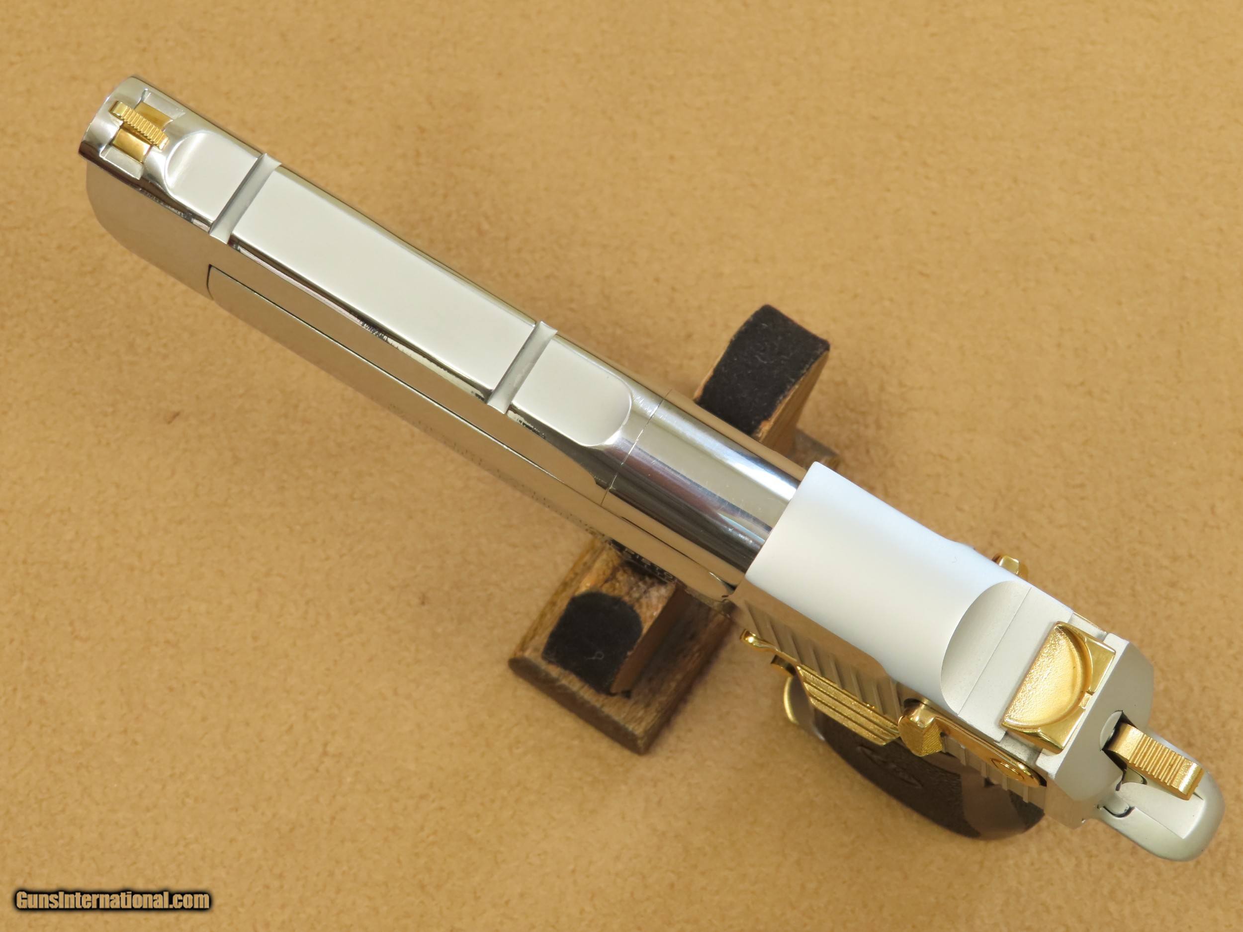 1991 Chrome and Gold IMI Desert Eagle Mark VII .50 AE Caliber Pistol w ...