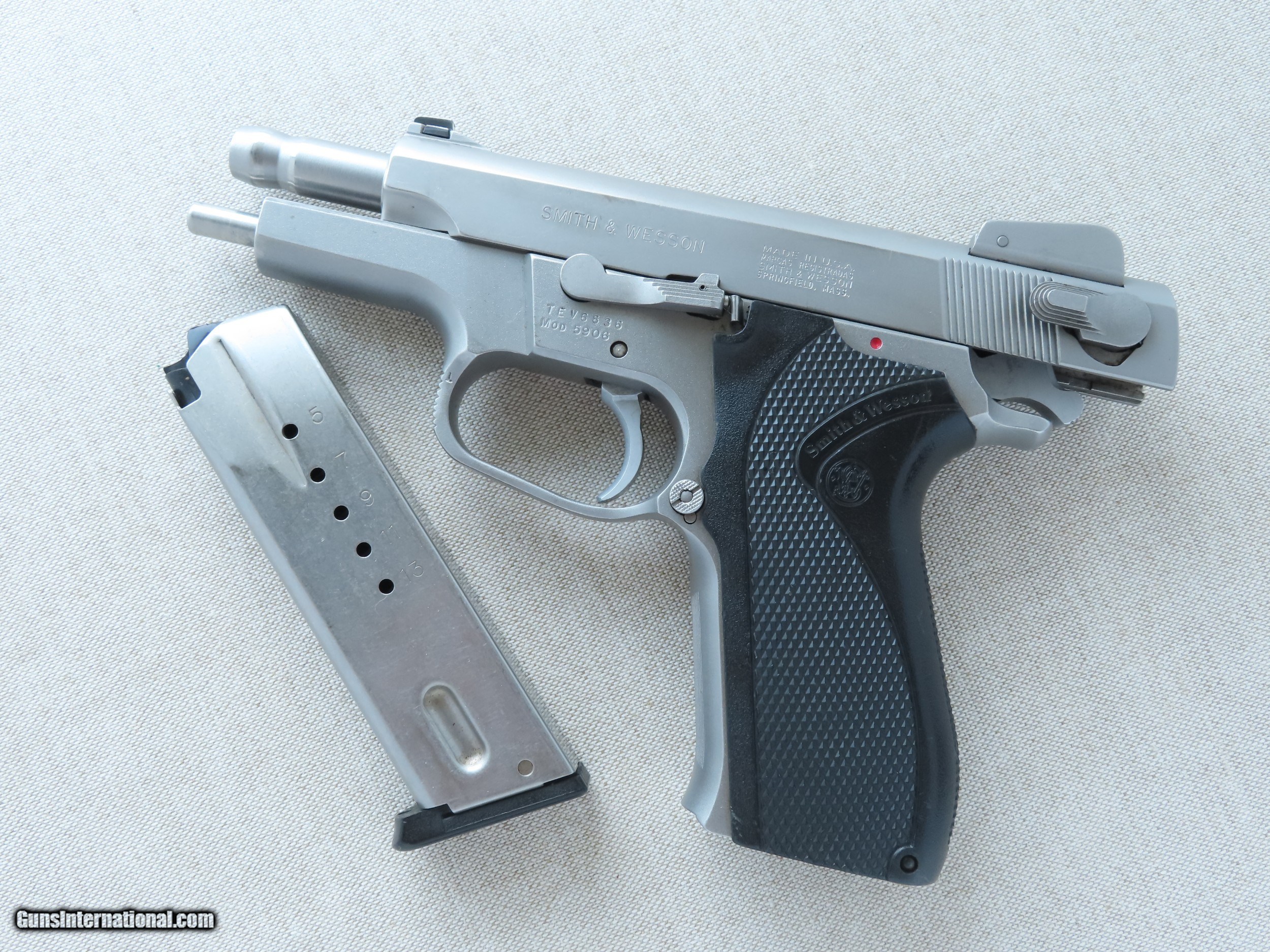 1990 Vintage Smith & Wesson Model 5906 Stainless 9mm Pistol ** Time ...