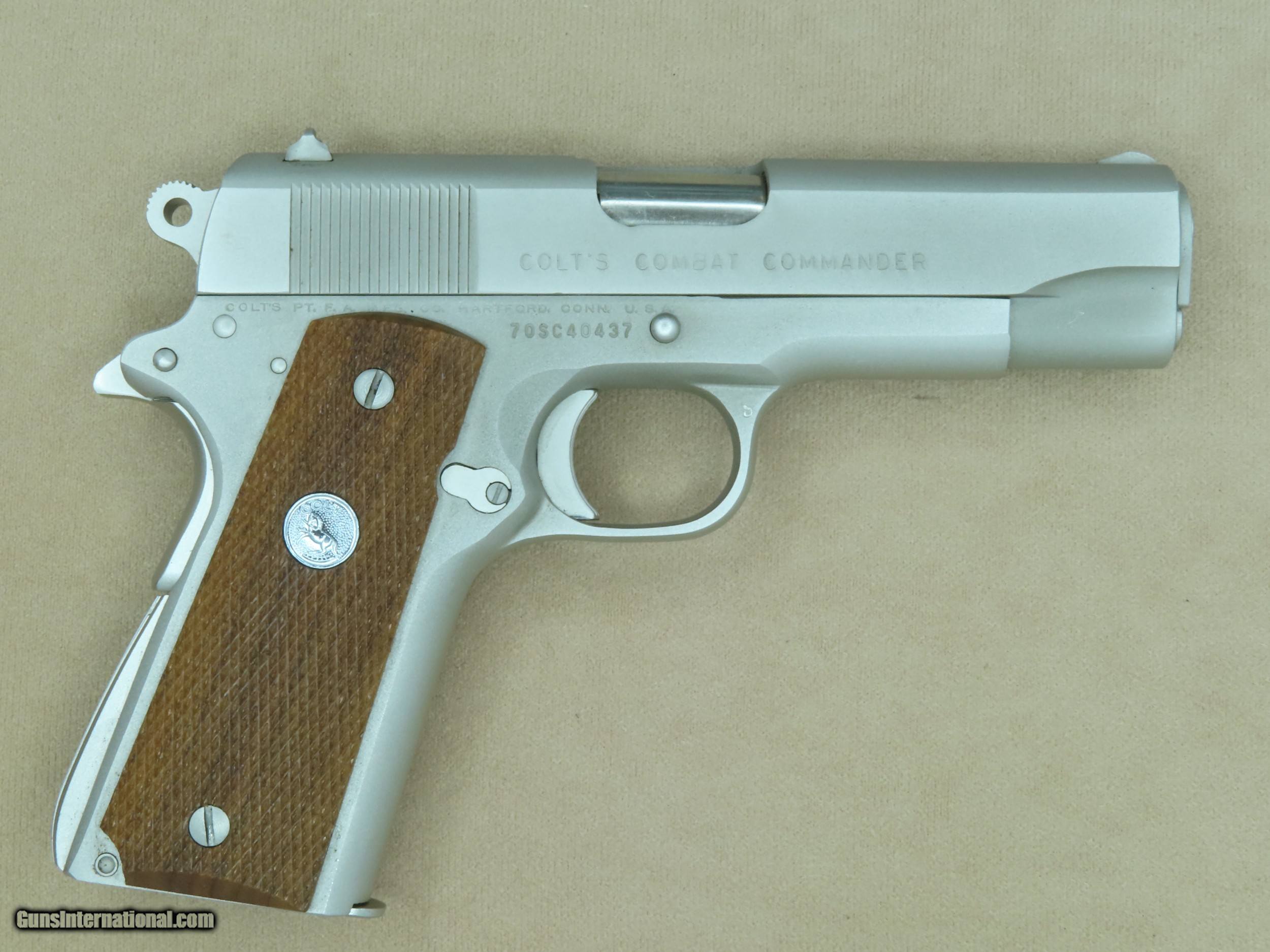 1975 Vintage Scarce Satin Nickel Colt Combat Commander in .38 Super ...