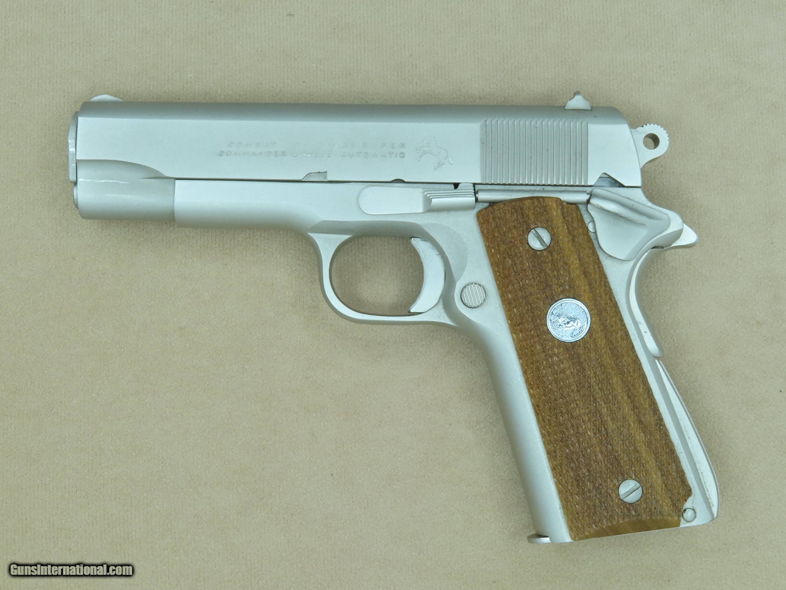 1975 Vintage Scarce Satin Nickel Colt Combat Commander in .38 Super ...
