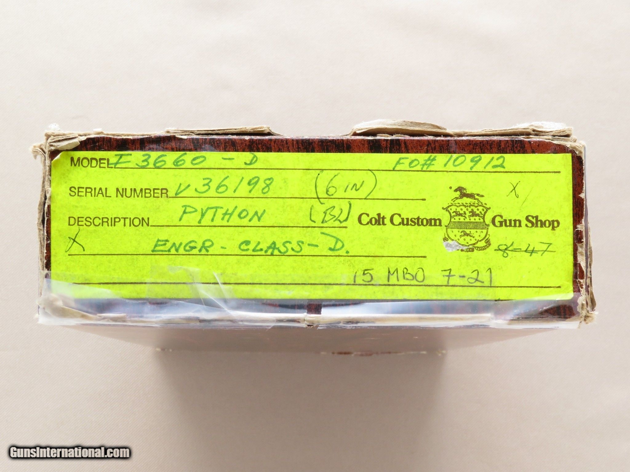 Colt Python, Factory "D" Engraved, Cal. .357 Magnum, 1978 Vintage