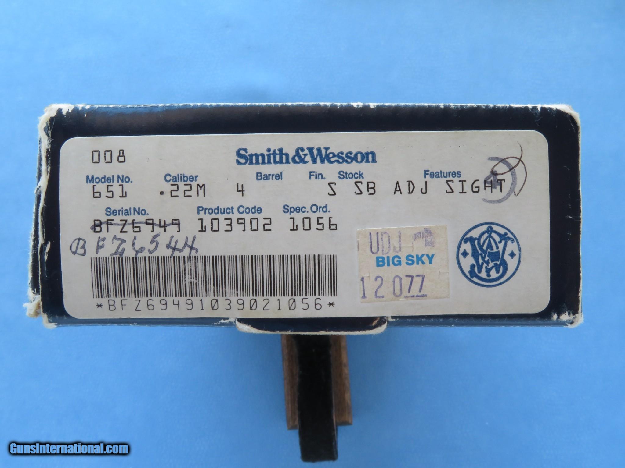 Smith & Wesson Model 651 Kit Gun, Cal. .22 Magnum