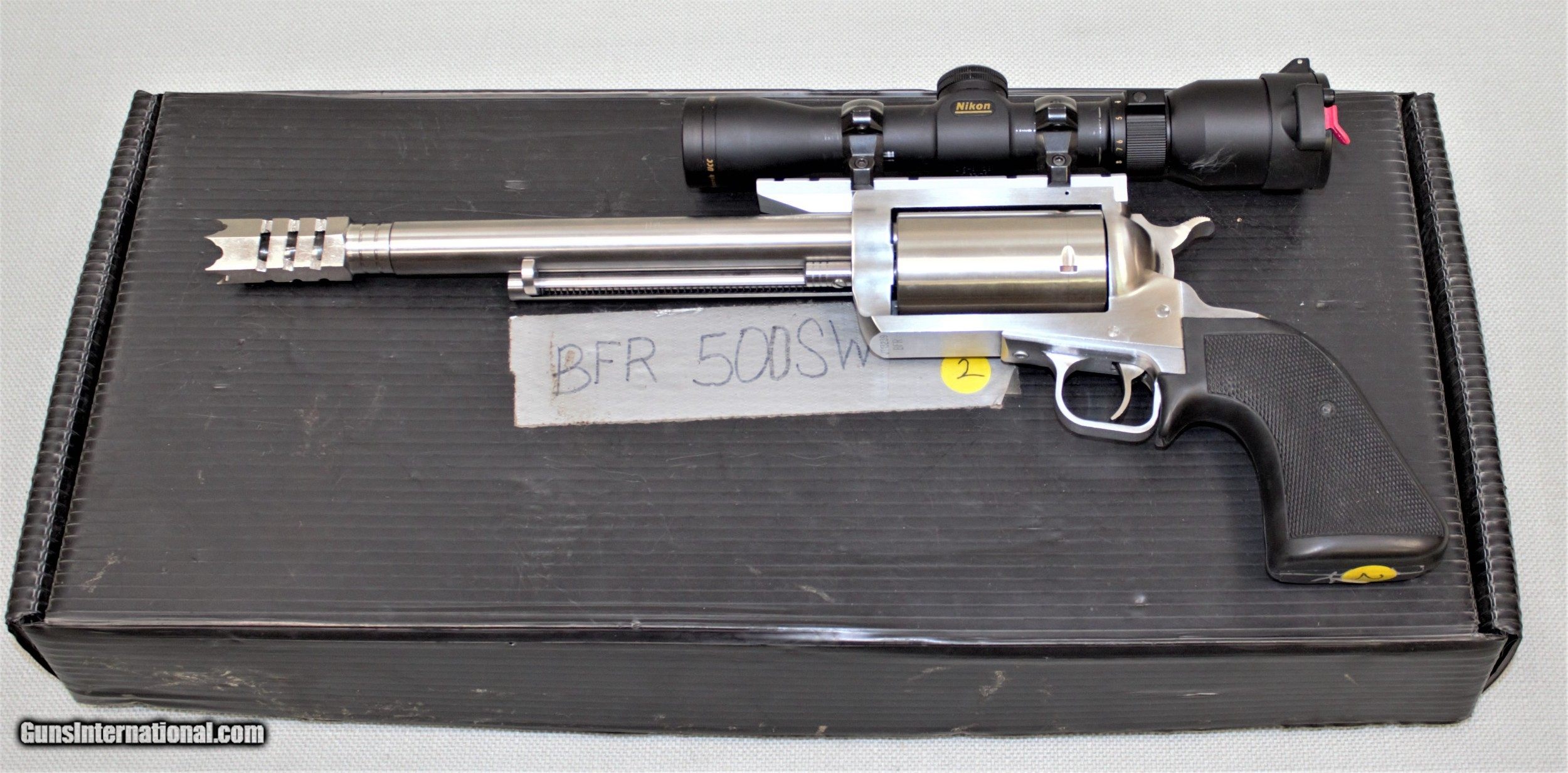 MAGNUM RESEARCH BFR MODEL WITH NIKON SCOPE, MATCHING BOX**SOLD**