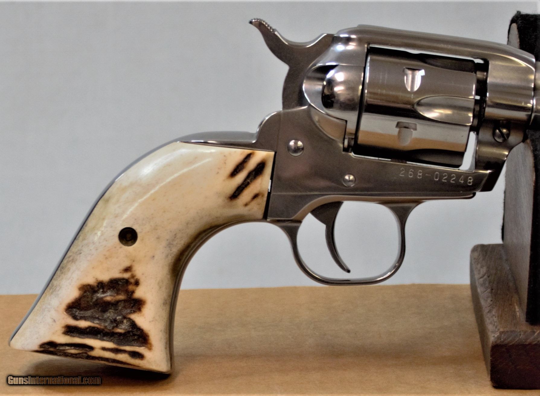 RUGER - SINGLE SIX WITH THE FACTORY BOX , PAPERWORK AND STAG GRIPS ...