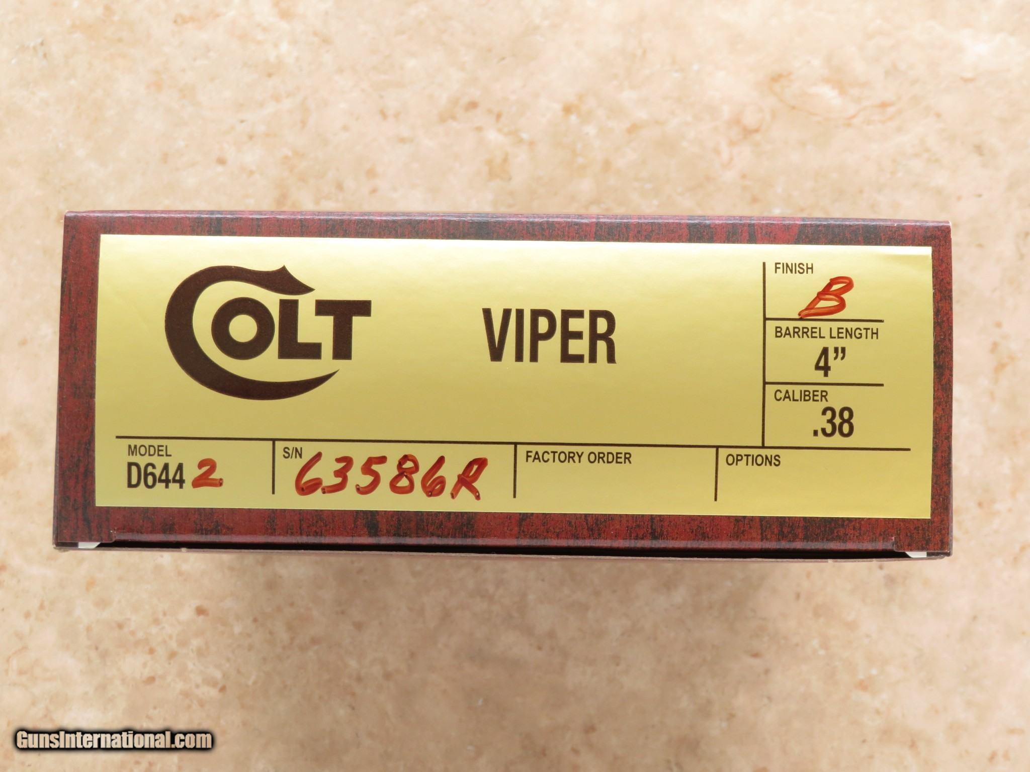 Colt Viper, Cal. .38 Special, 1977 Vintage**SOLD**