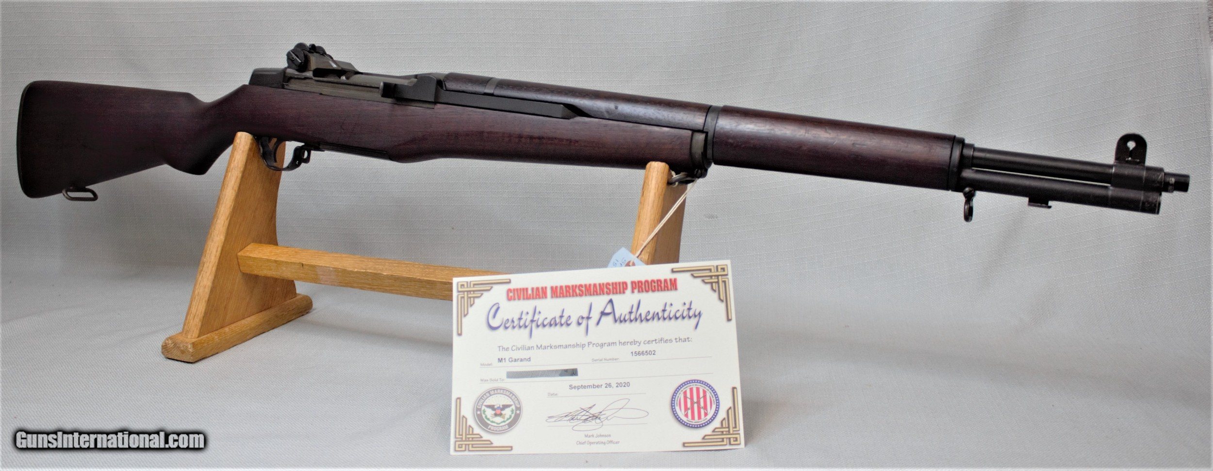 SPRINGFIELD M1 GARAND CMP SERVICE GRADE WITH CMP CERTIFICATE 30-06 SOLD