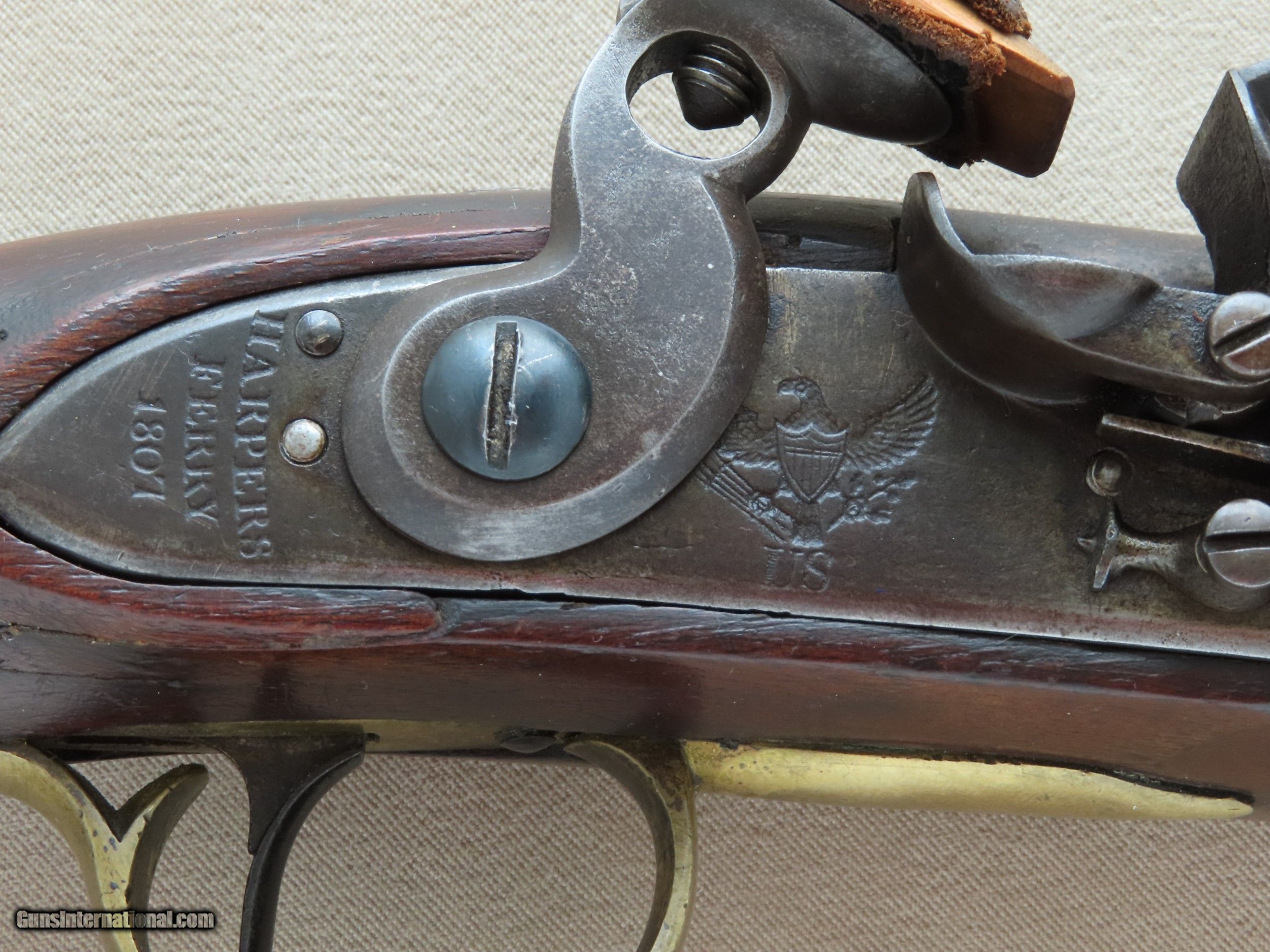 1807 Vintage U.S. Model 1805 Harpers Ferry Flintlock Pistol in .54 ...