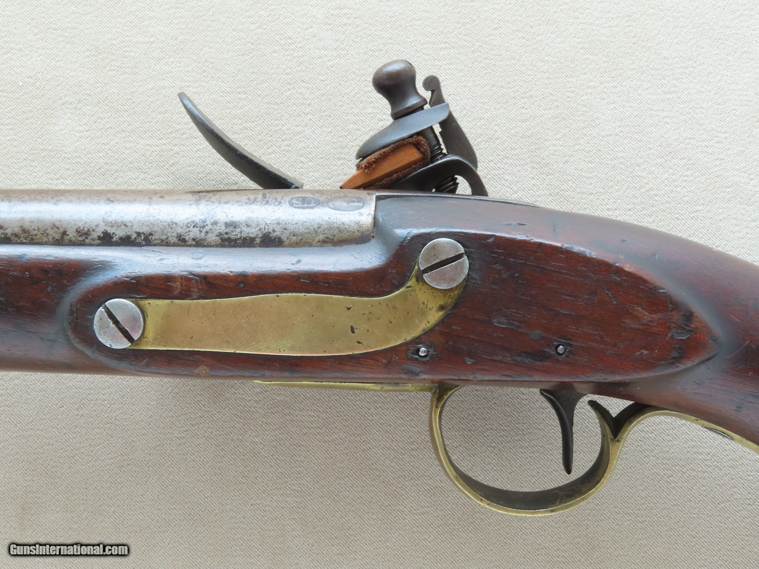 1807 Vintage U.S. Model 1805 Harpers Ferry Flintlock Pistol in .54 ...