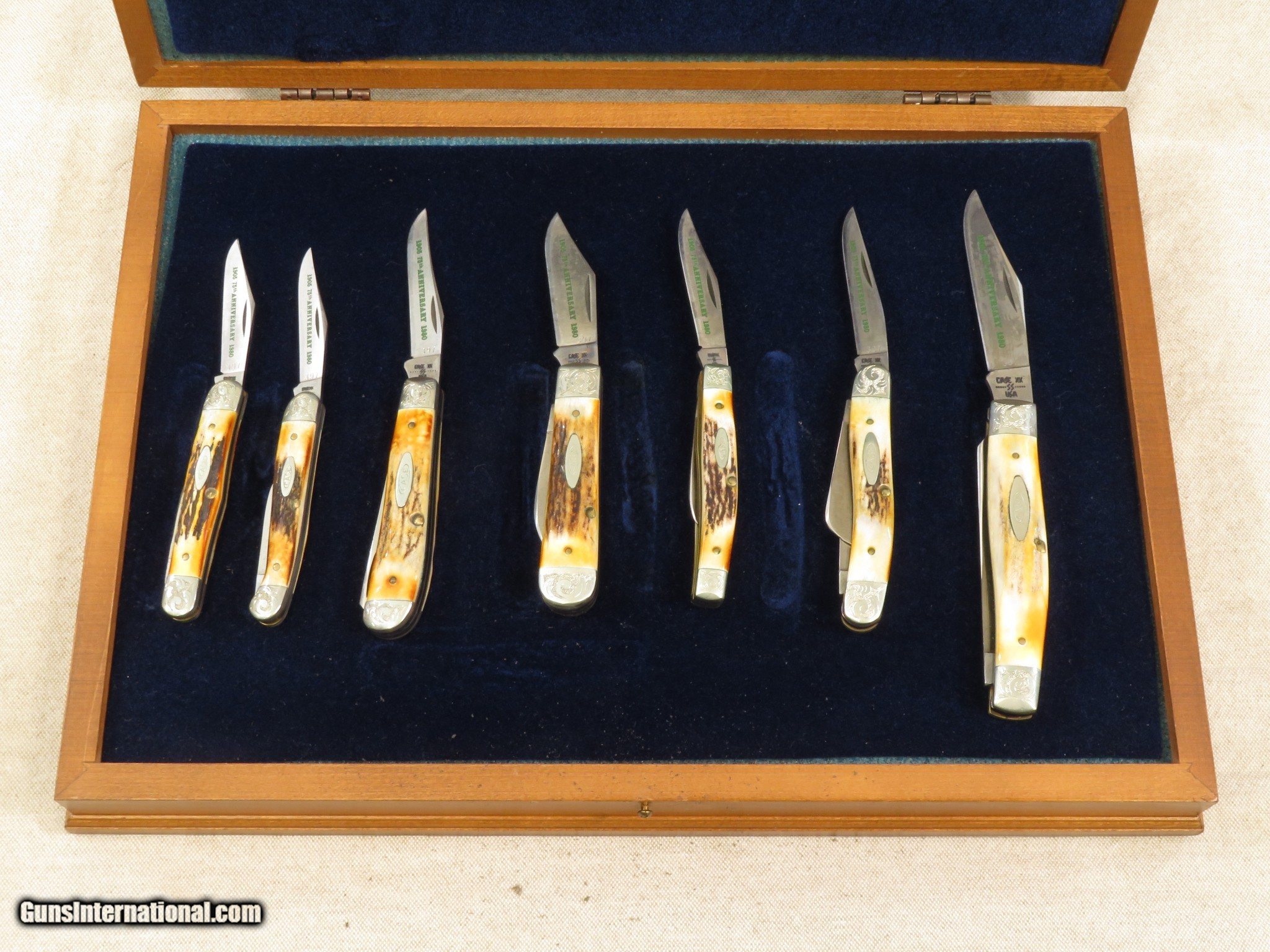 Case 75th Anniversary Set (1905 to 1980) Knives, 7 Knives Numbered 397 ...