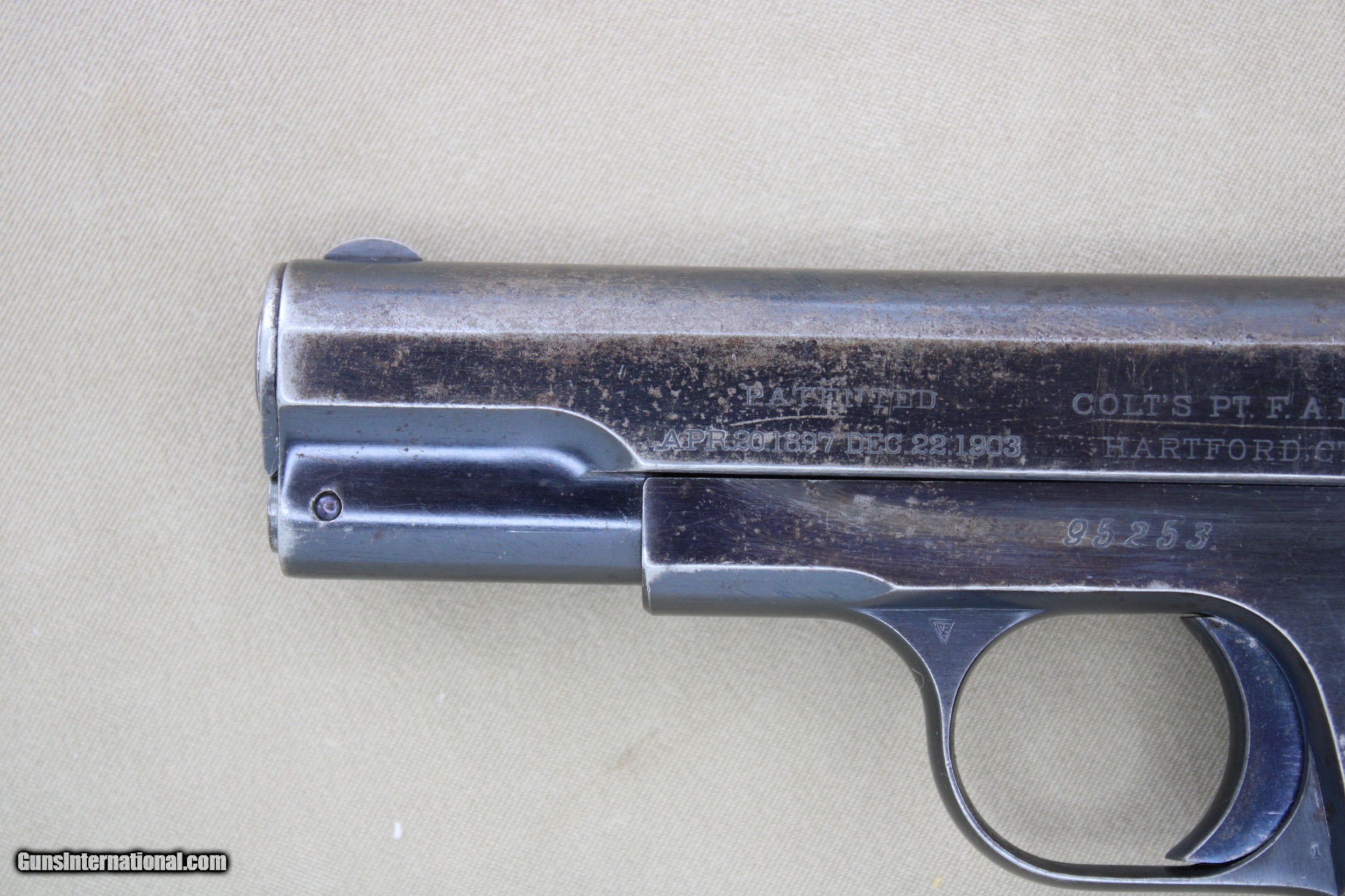 **SOLD** 1910 Vintage Colt Model 1903 Pocket Hammerless chambered in ...