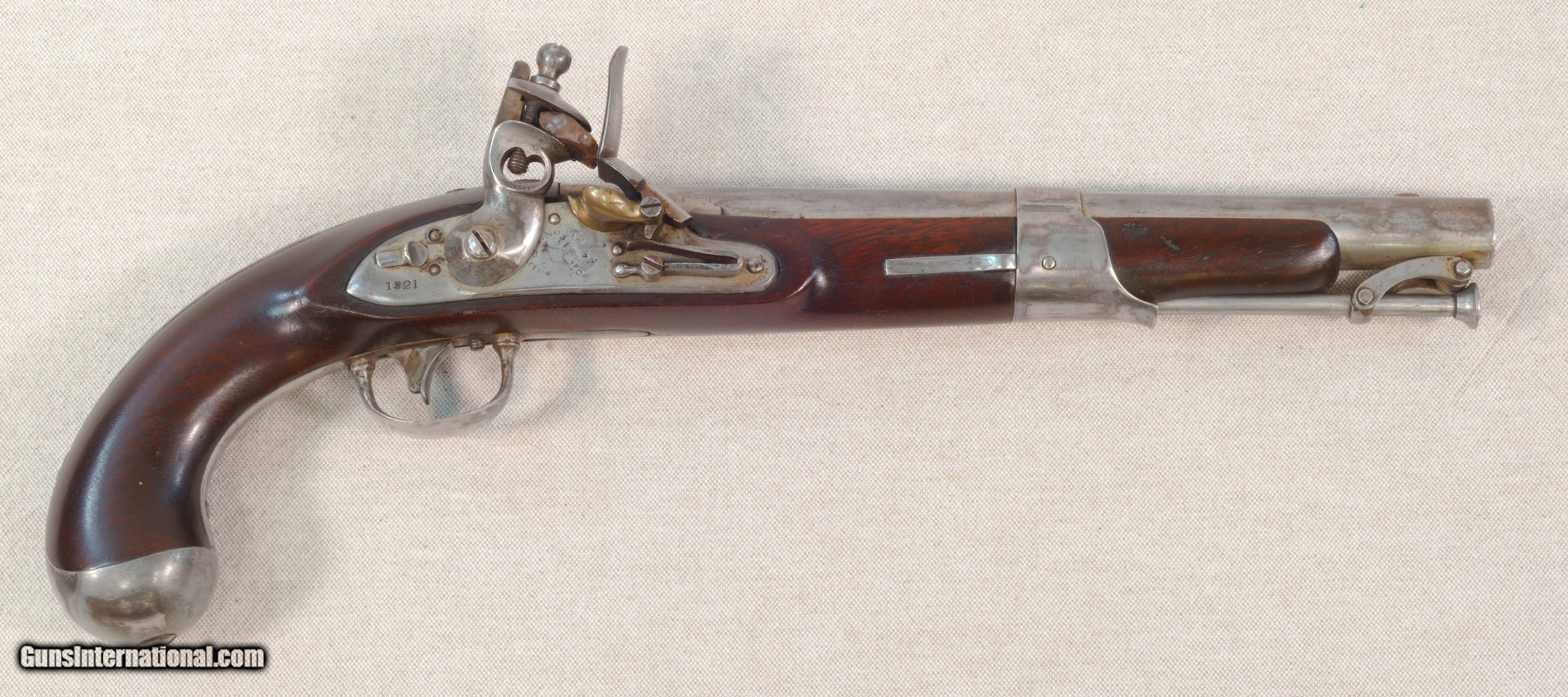 **SOLD** Simeon North Model 1819 Flintlock Pistol Chambered in .54 ...