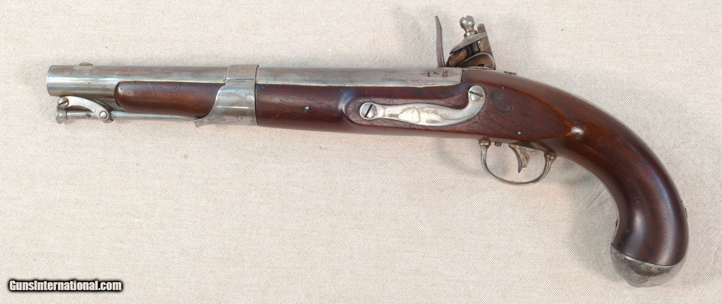 **SOLD** Simeon North Model 1819 Flintlock Pistol Chambered in .54 ...