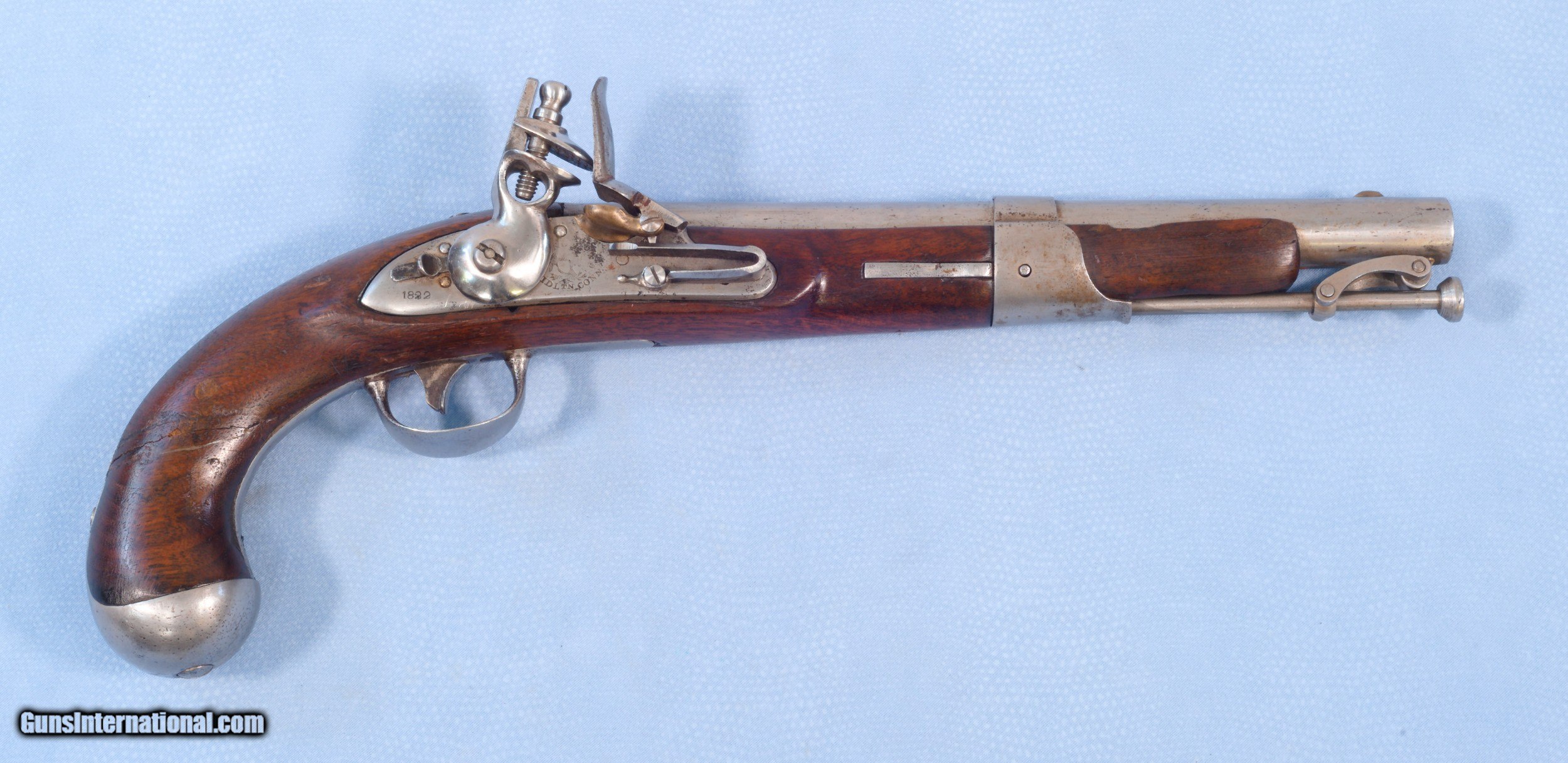 ** SOLD ** Simeon North Model 1819 Flintlock Pistol Chambered in .54 ...