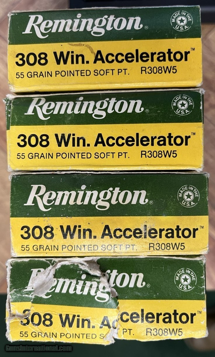 ** SOLD **Remington 308 Win Accelerator 55 grain Soft Point Varmint ...