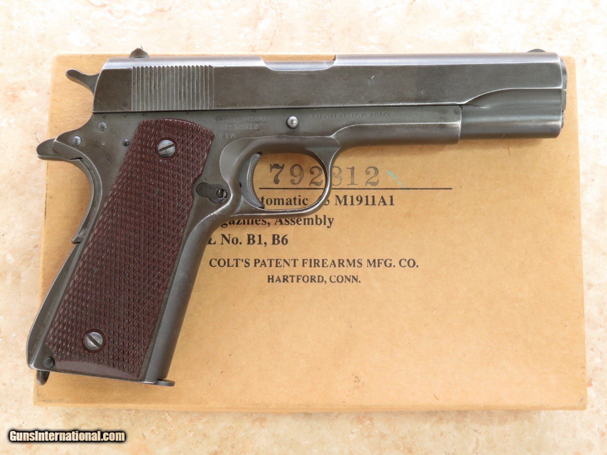 ** SOLD ** WW2 1943 Vintage U.S. Military Colt Model 1911A1 .45 ACP Pistol