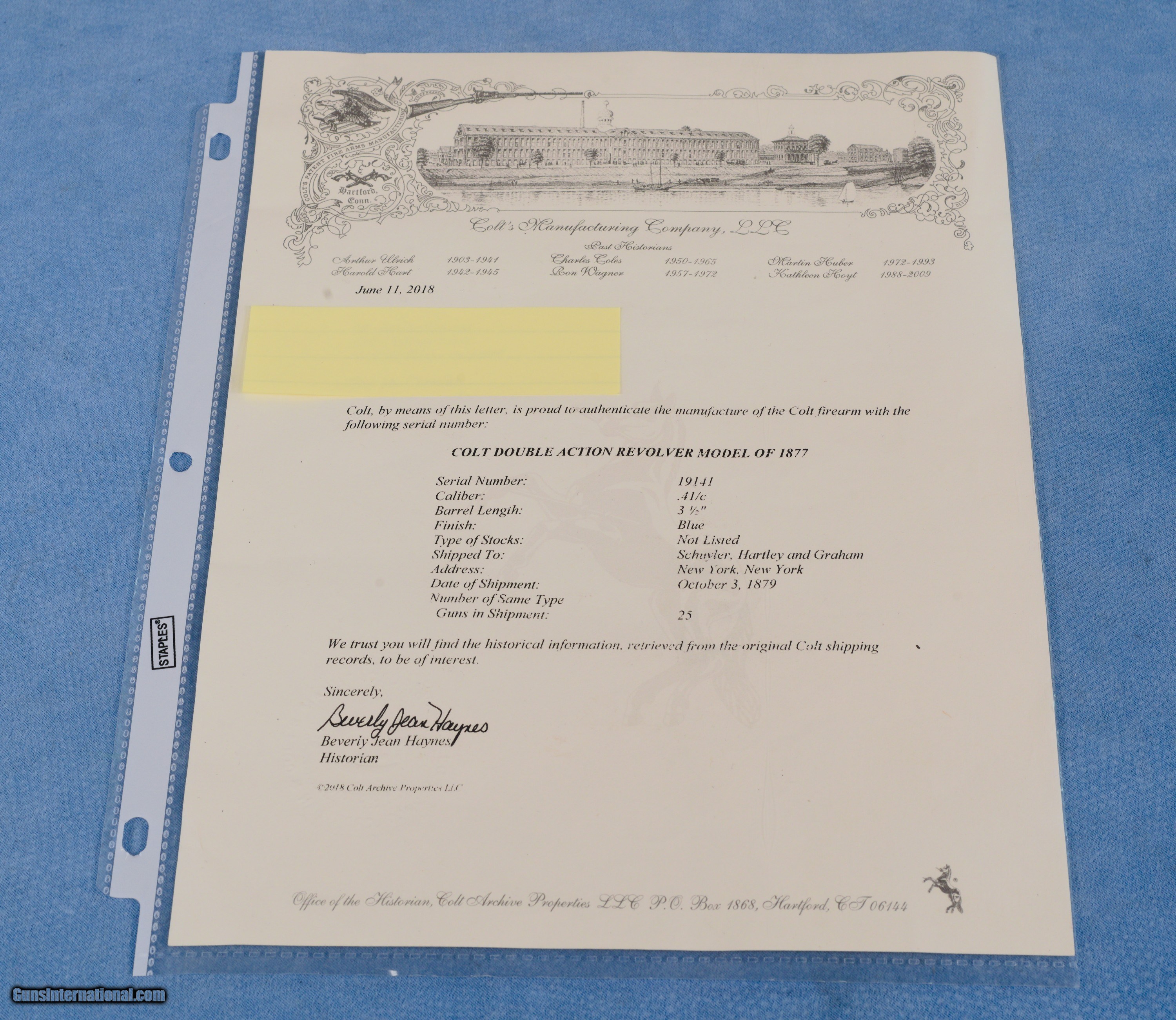 ** SOLD ** Colt Model of 1877 Thunderer Revolver in .41 Colt Caliber ...