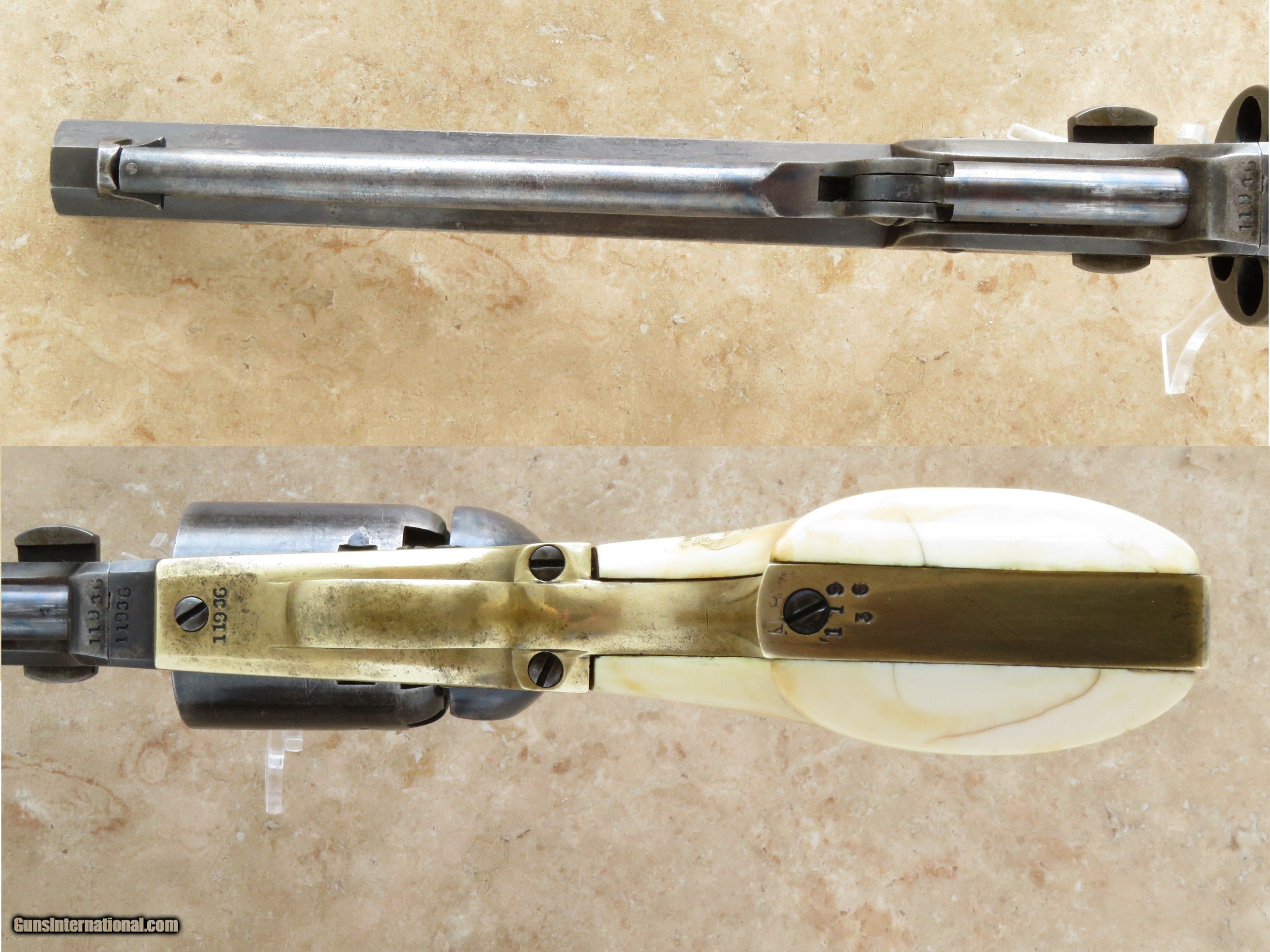 Colt 1851 Navy Third Model, Scrimshawed Ivory Grips, Cal. .36 ...