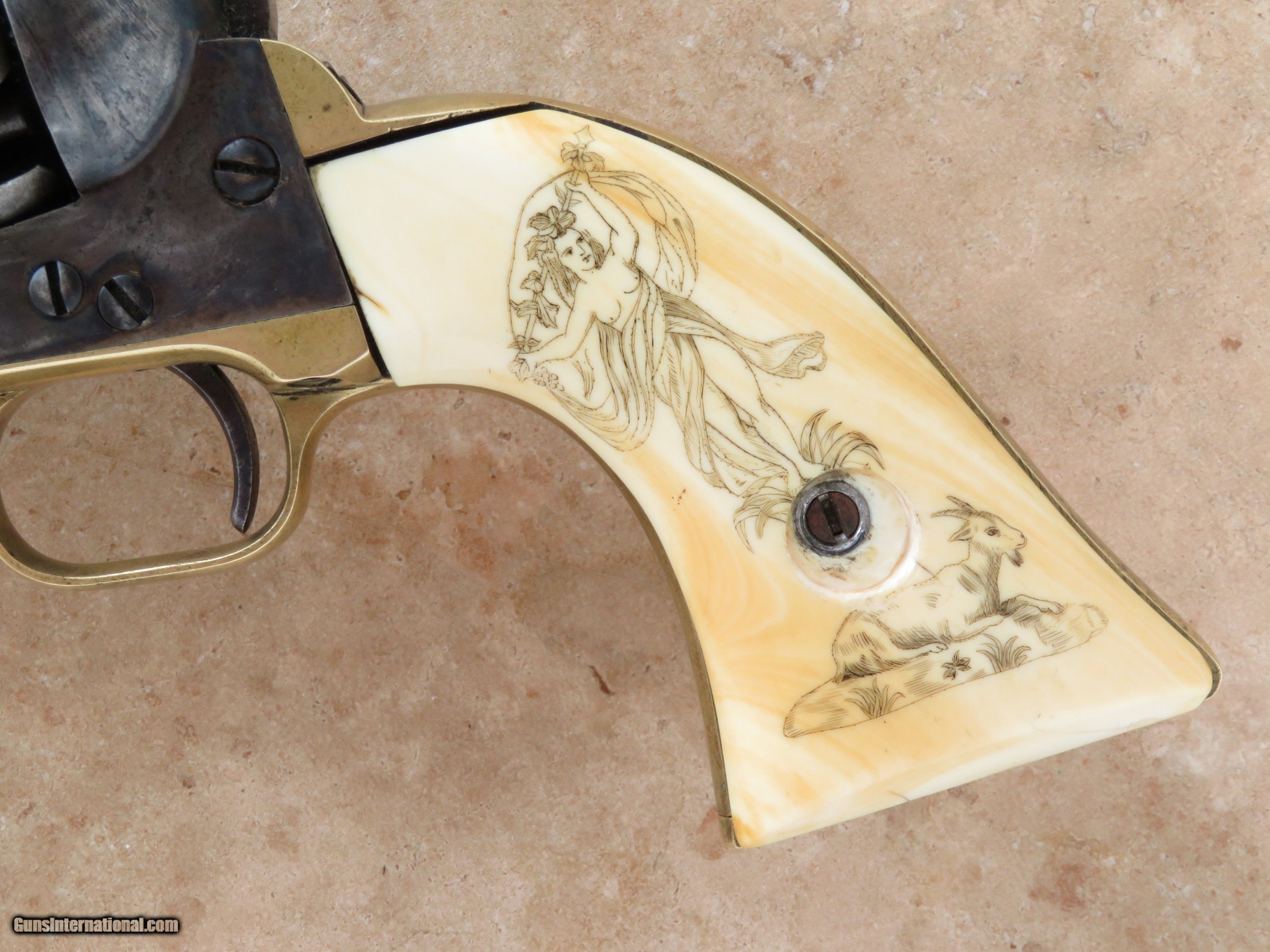 Colt 1851 Navy Third Model, Scrimshawed Ivory Grips, Cal. .36 ...