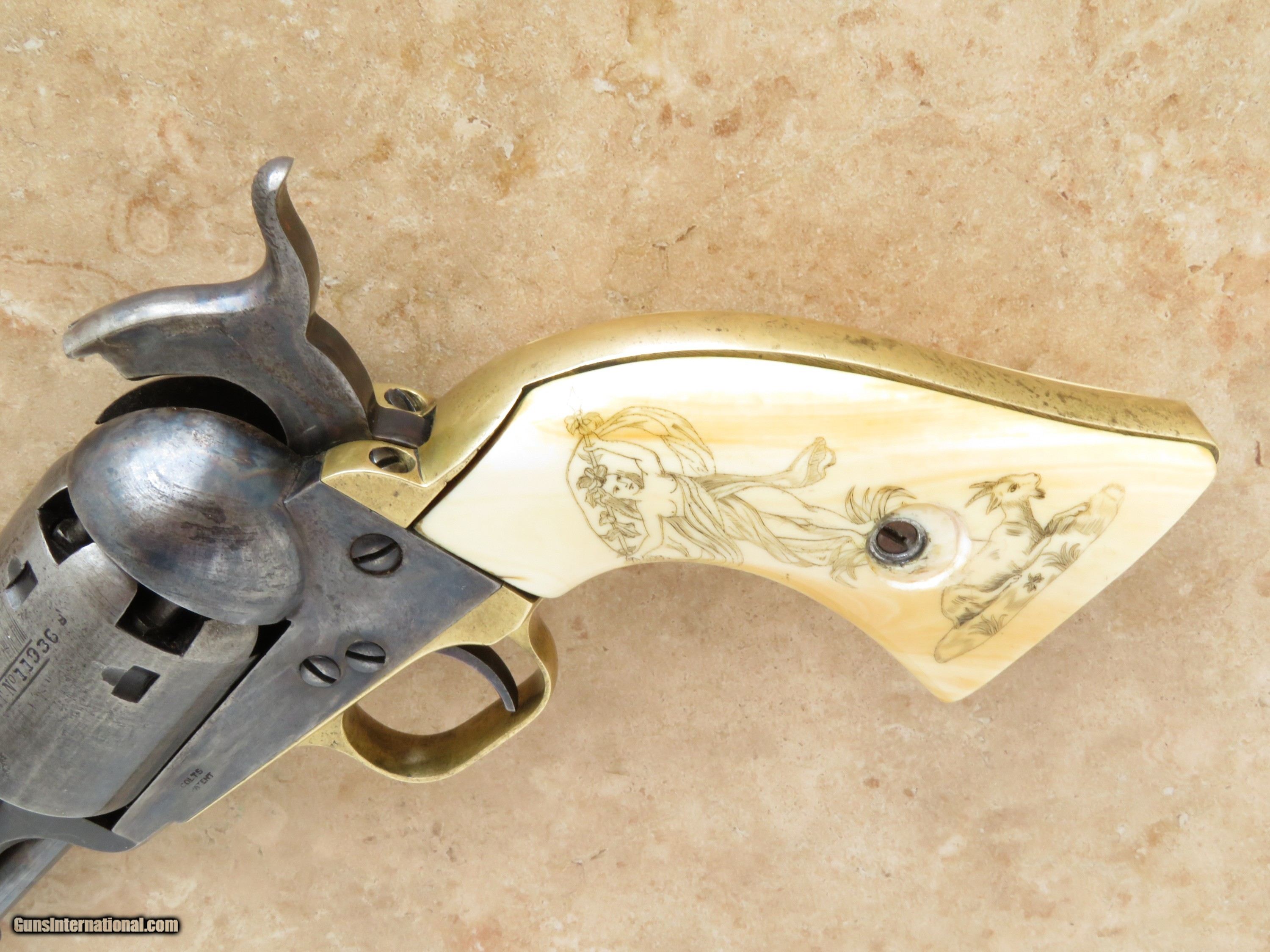 Colt 1851 Navy Third Model, Scrimshawed Ivory Grips, Cal. .36 ...