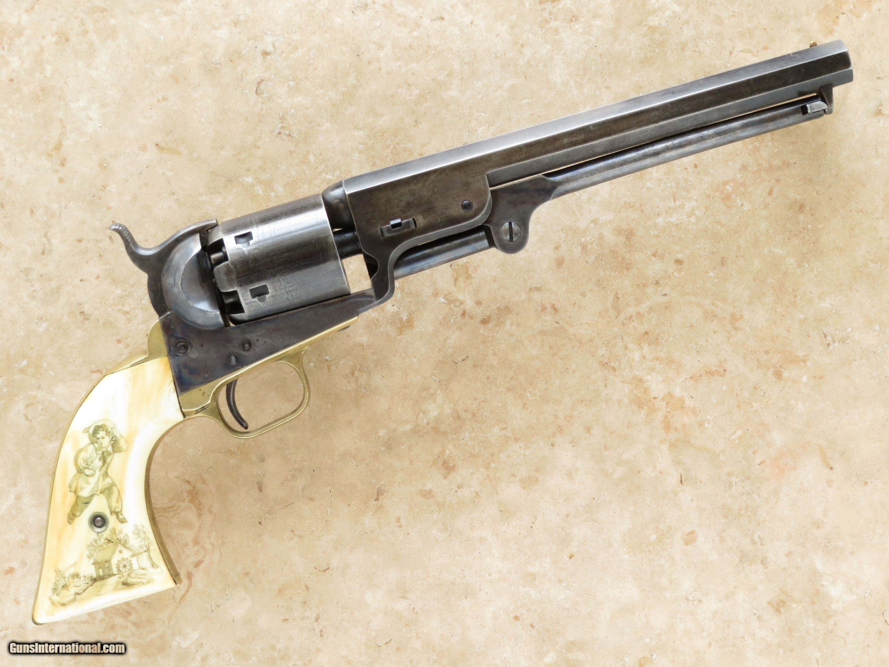 Colt 1851 Navy Third Model, Scrimshawed Ivory Grips, Cal. .36 ...